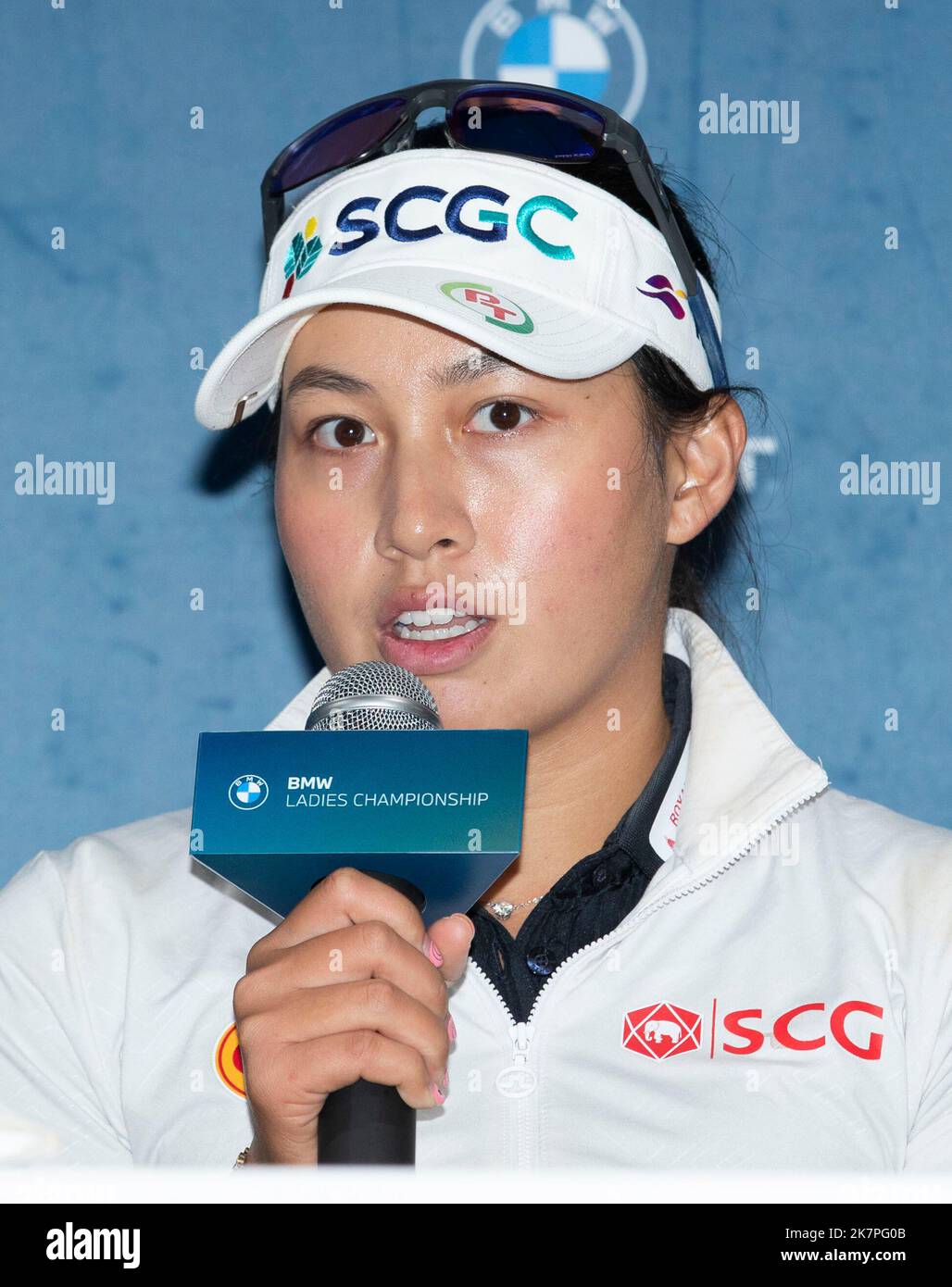 18 October 2022 - Wonju, South Korea : Atthaya Thitikul from Thailand during the press ...