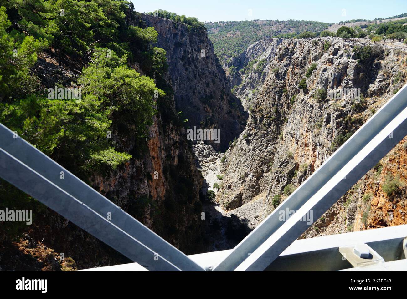 Aradena bridge, wooden bridge (Bailey bridge), Aradena village, Crete ...