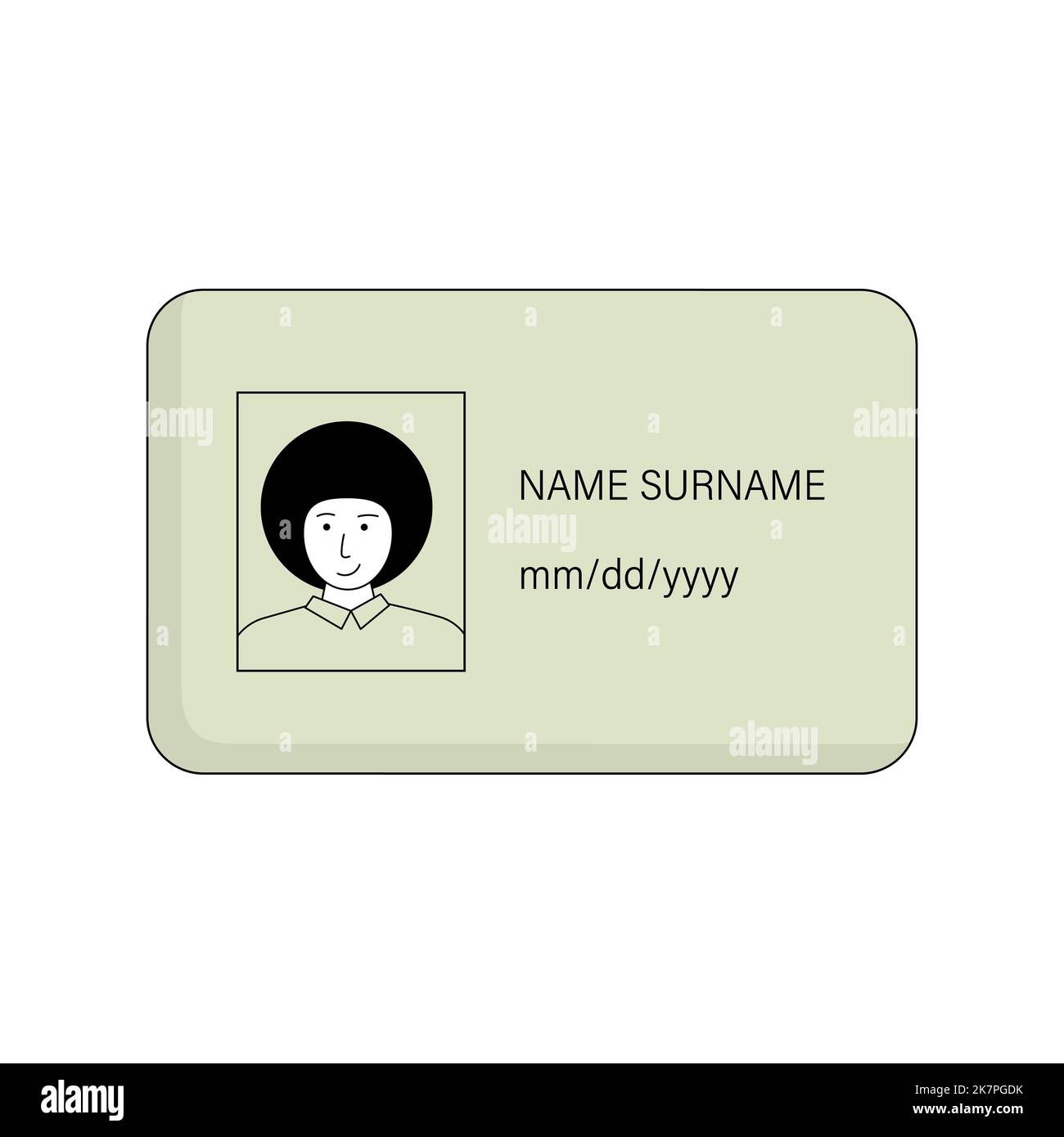 Icon of an identity document with the image of a man Stock Vector Image ...