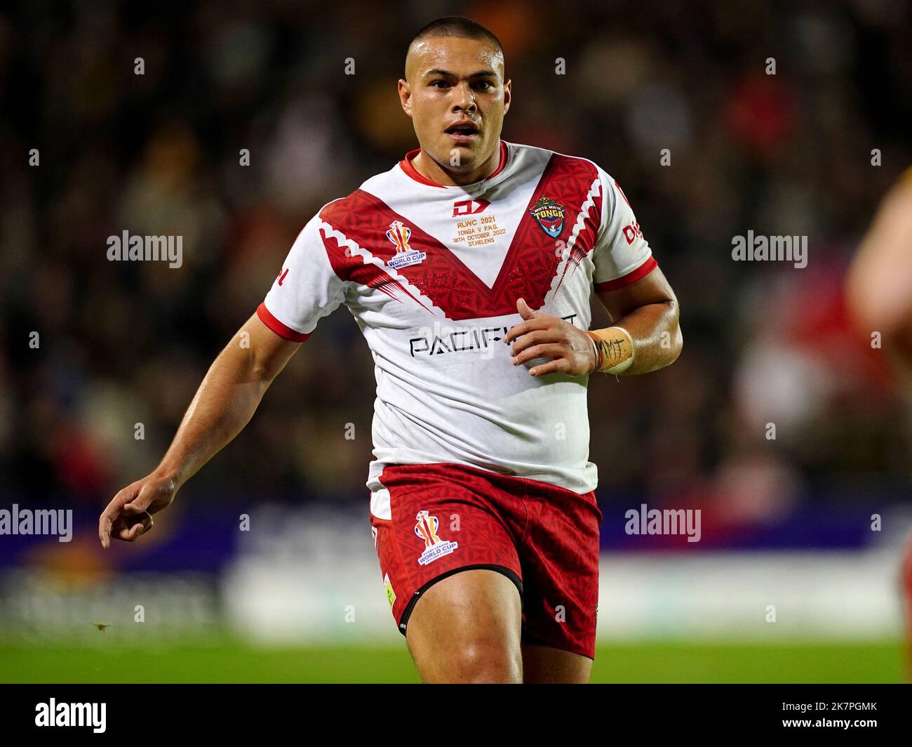 Tonga’s Tuimoala Lolohea during the Rugby League World Cup group D ...