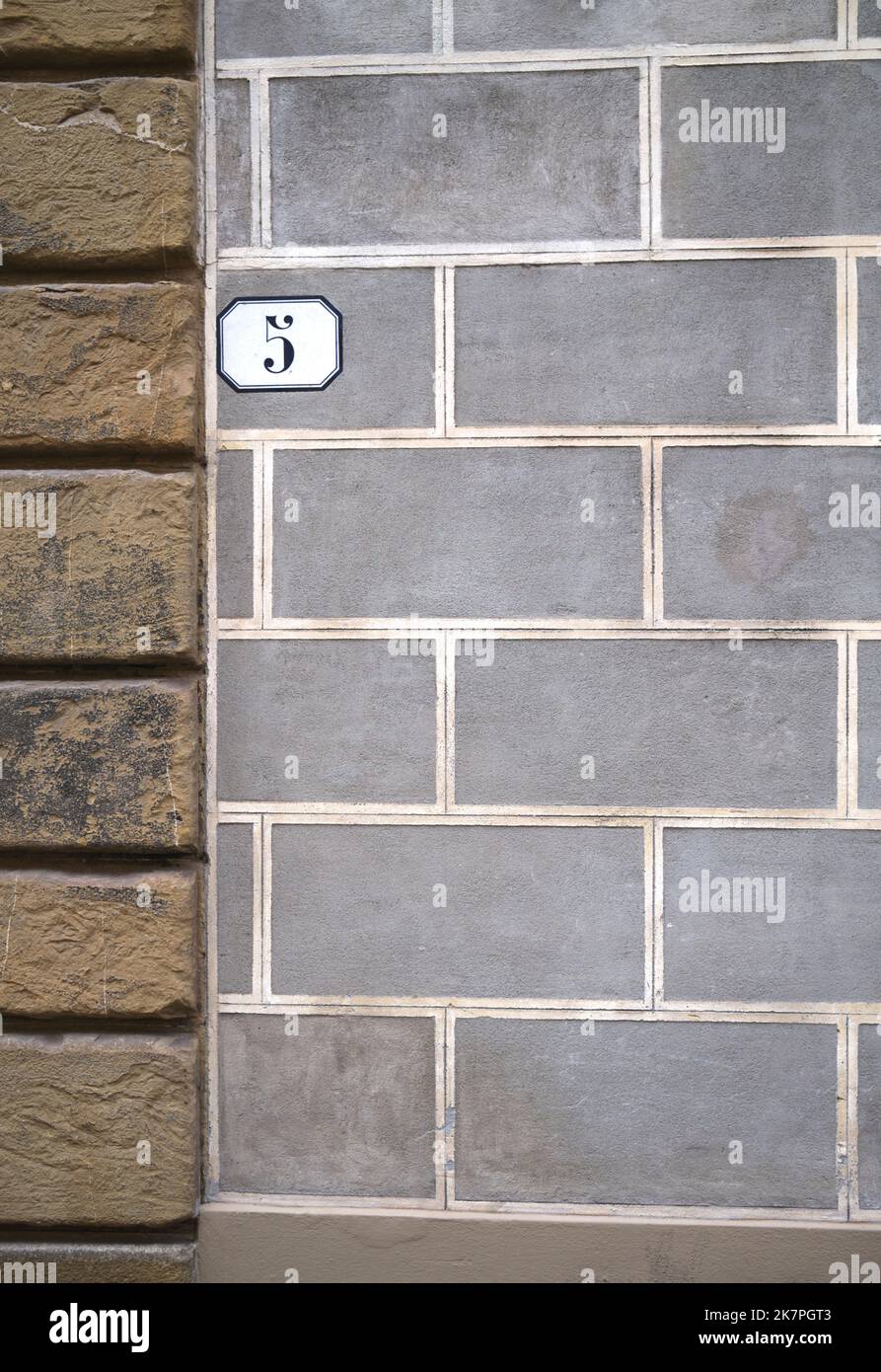 Building Detail Brickwork and Number 5Exterior facade entrance building ...