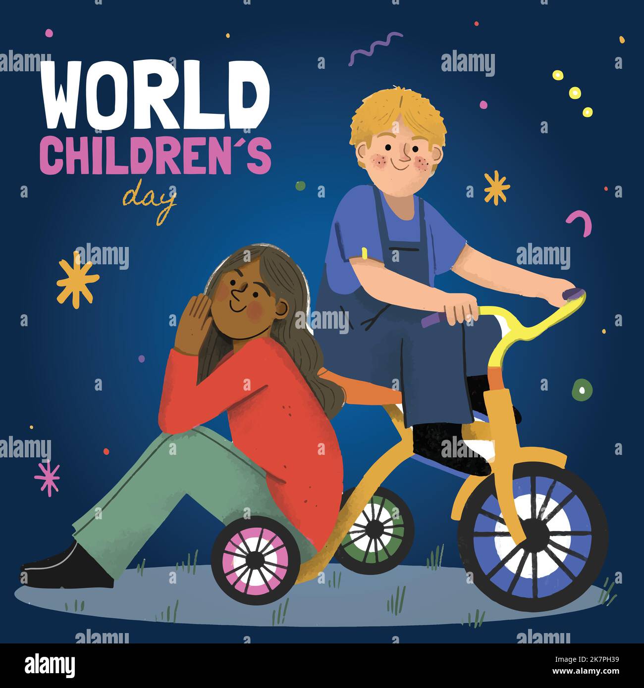 hand drawn world children s day vector design illustration Stock Vector ...