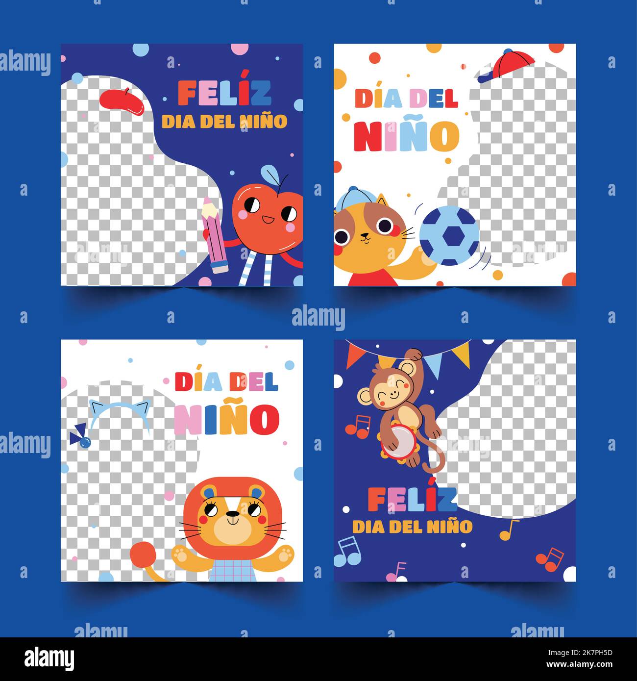 flat children s day spanish banners collection vector design ...