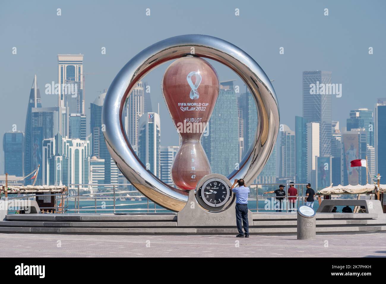 Doha, Qatar - October 14, 2022: FIFA World Cup 2022 Qatar countdown ... Doha, Qatar - October 14, 2022: FIFA World Cup 2022 Qatar countdown ...
