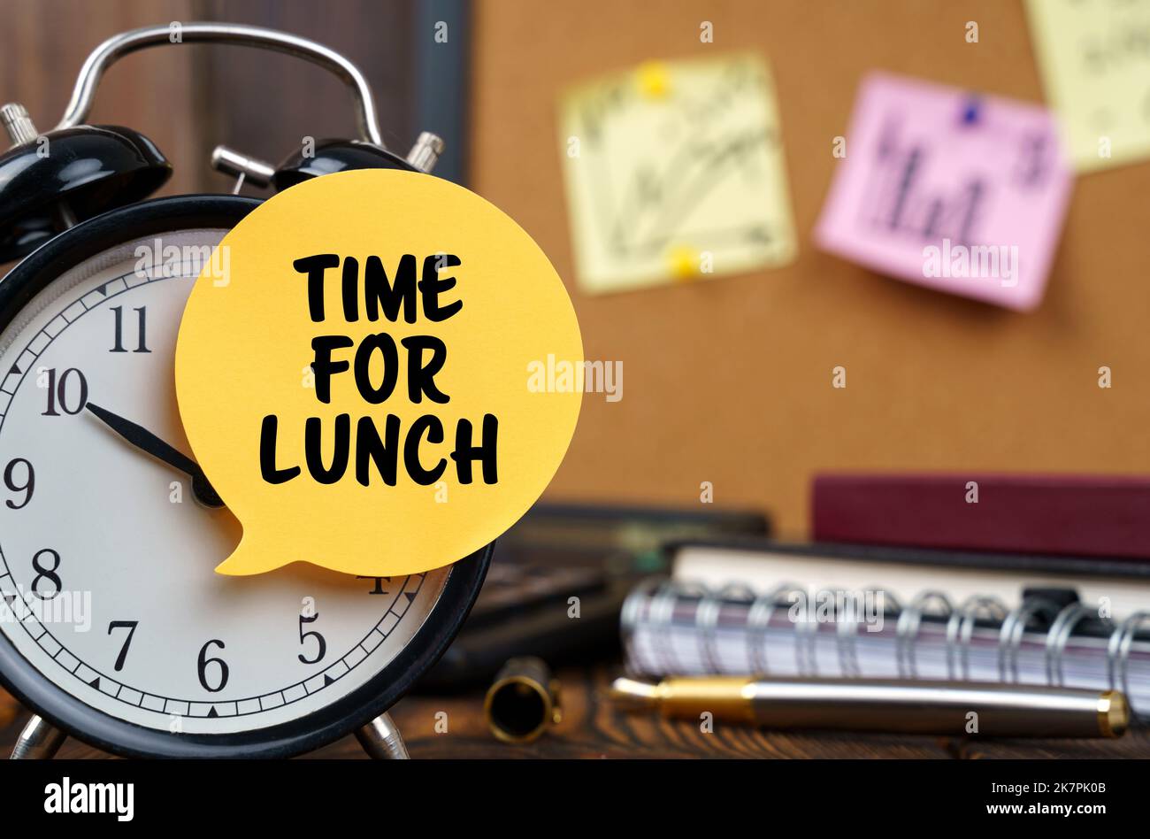 Business concept. The alarm clocks have a sticker with the inscription ...