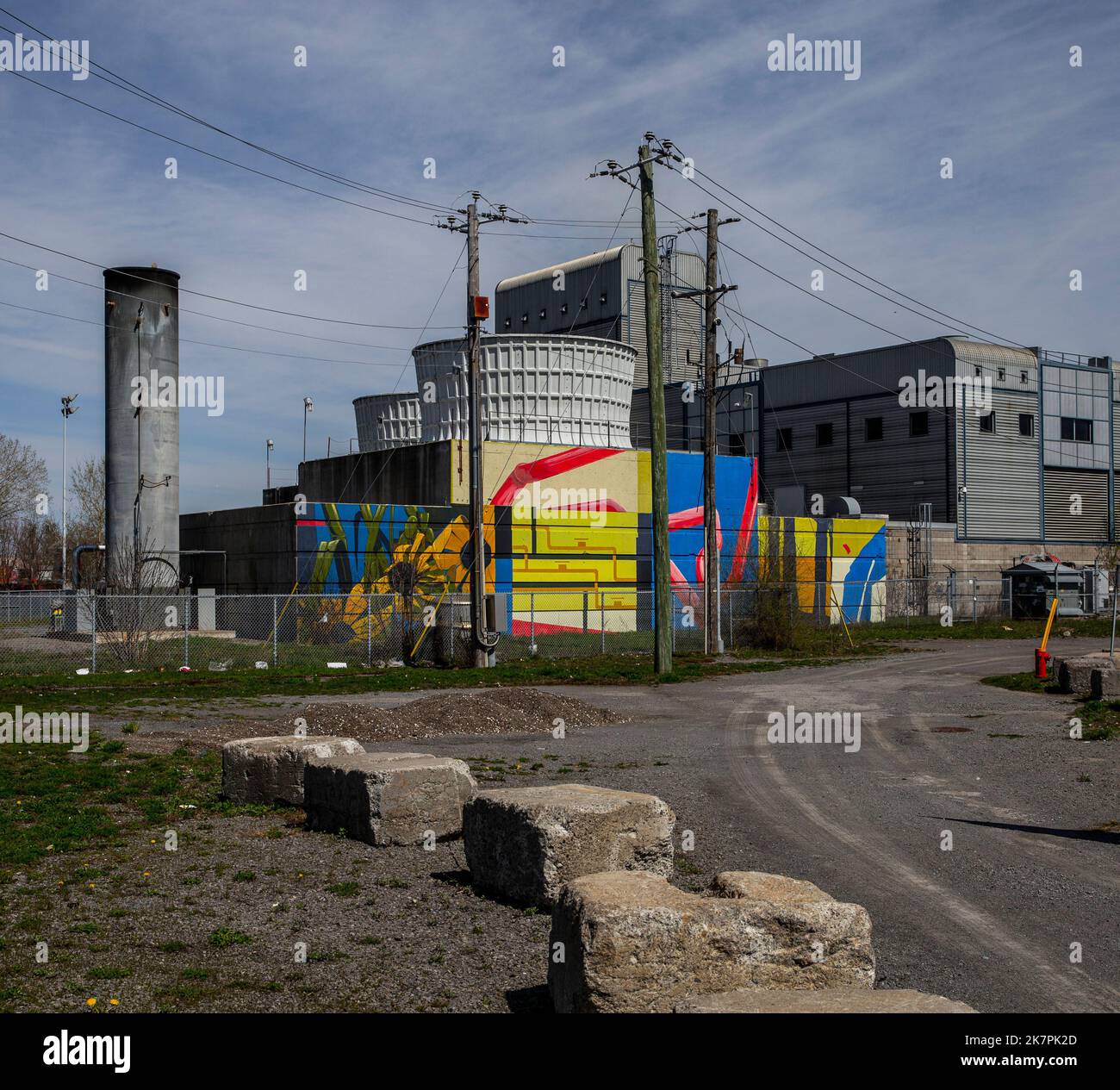 A disused power station covered in graffiti in the north of Montreal ...