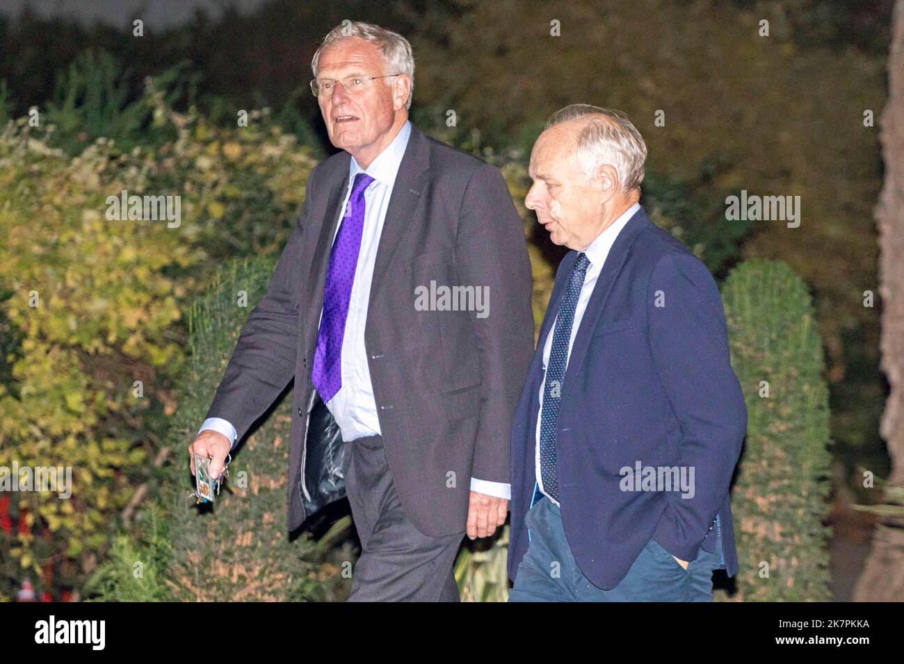Sir Christopher Chope MP (left) arrives in Downing Street in London ...
