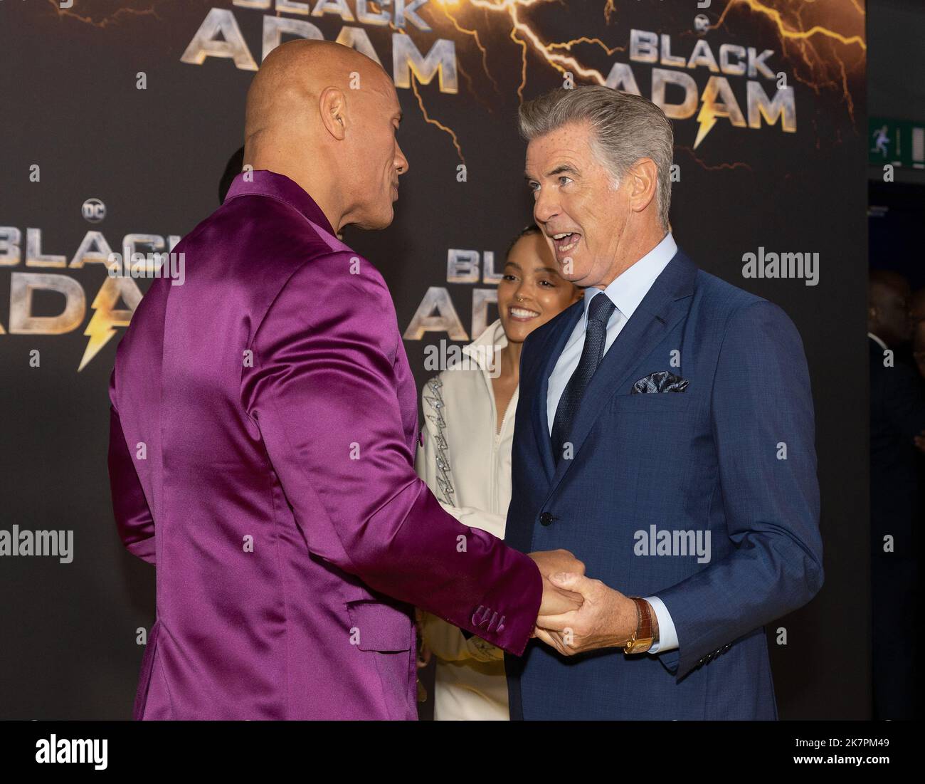 Dwayne Johnson and Pierce Brosnan attending the UK premiere of Black ...