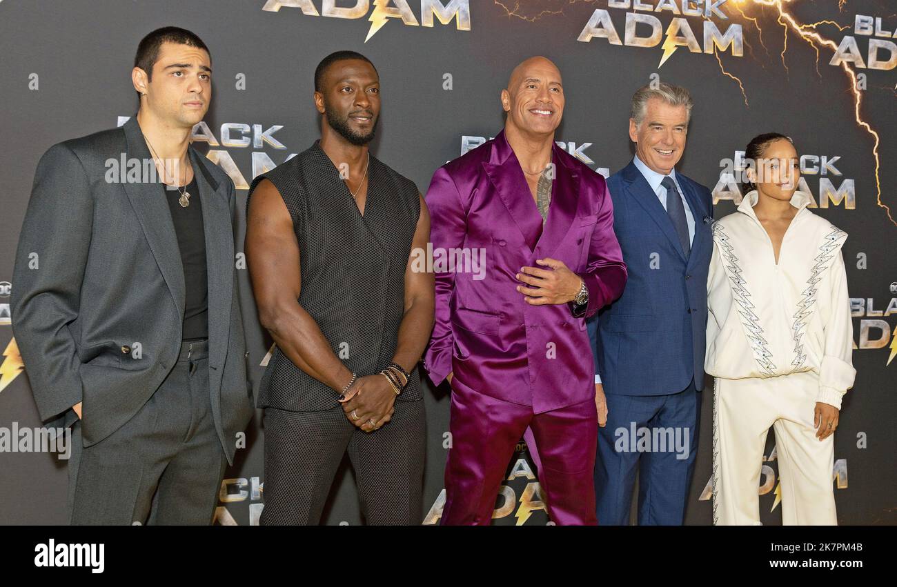 (left to right) Noah Centineo, Aldis Hodge, Dwayne Johnson, Pierce ...