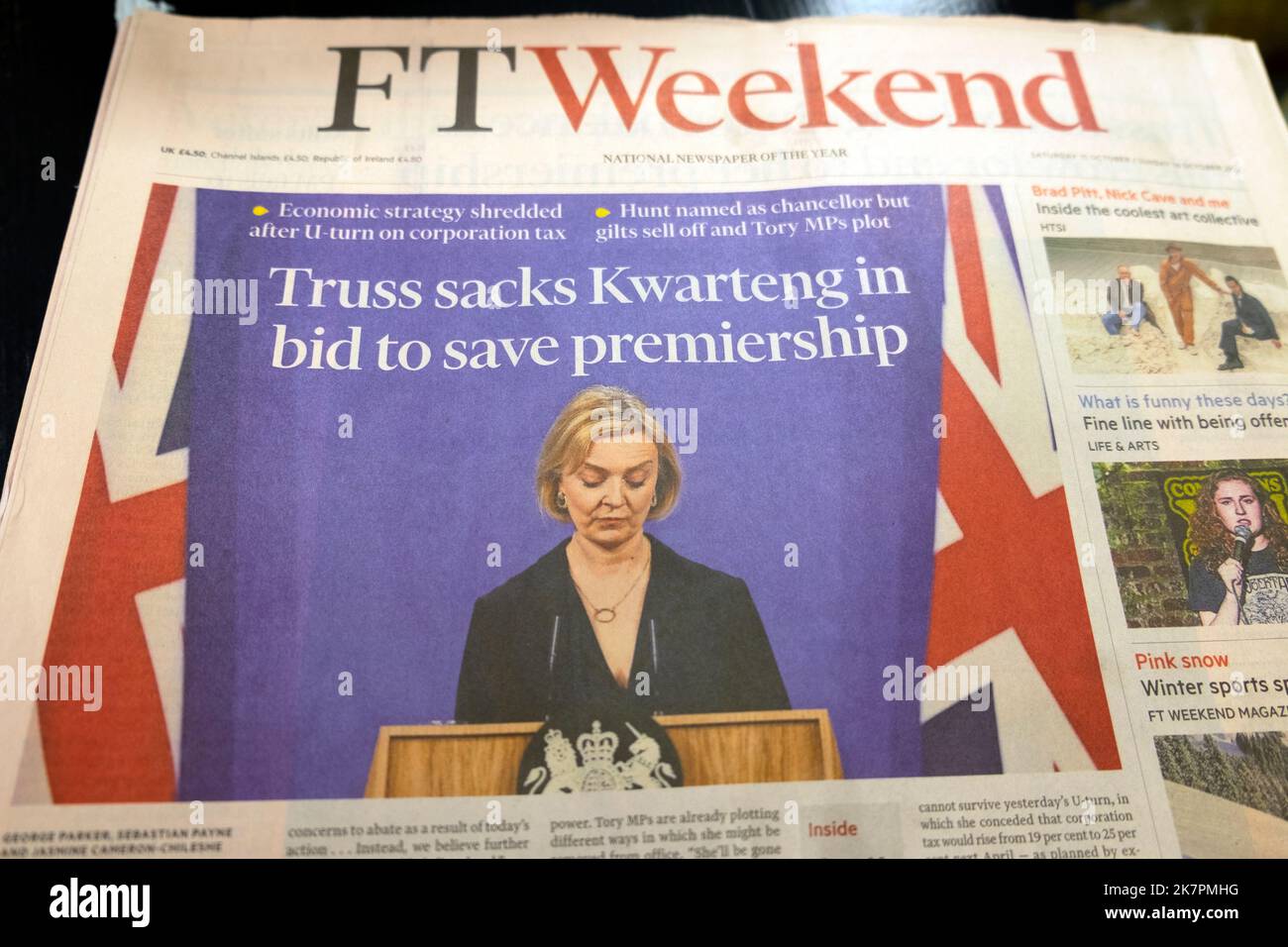 'Truss sacks Kwarteng in bid to save premiership' FT Weekend Financial ...