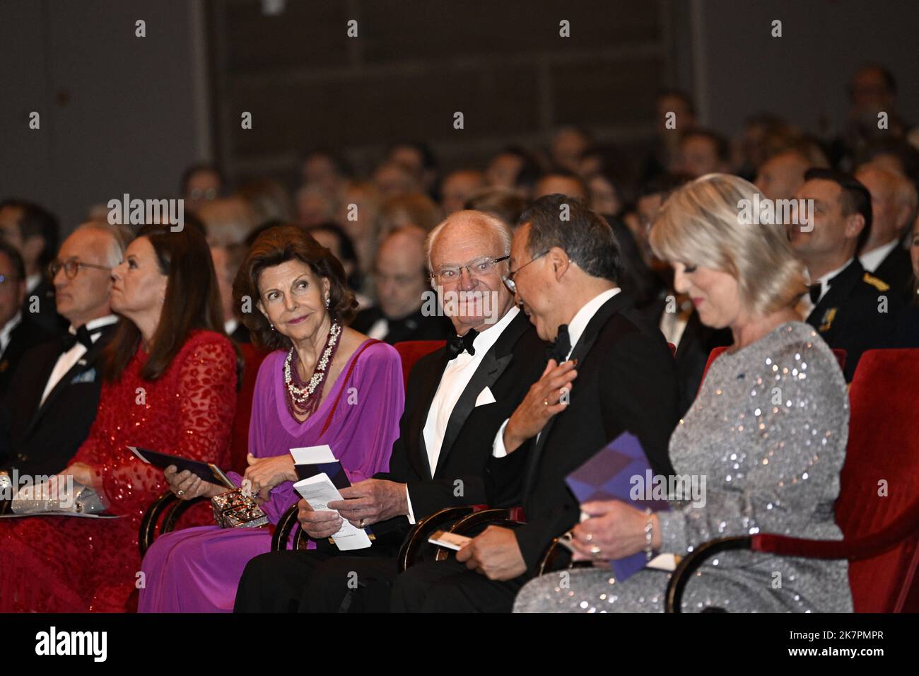 Queen Silvia, King Carl Gustaf with this year's prize winner cellist Yo ...