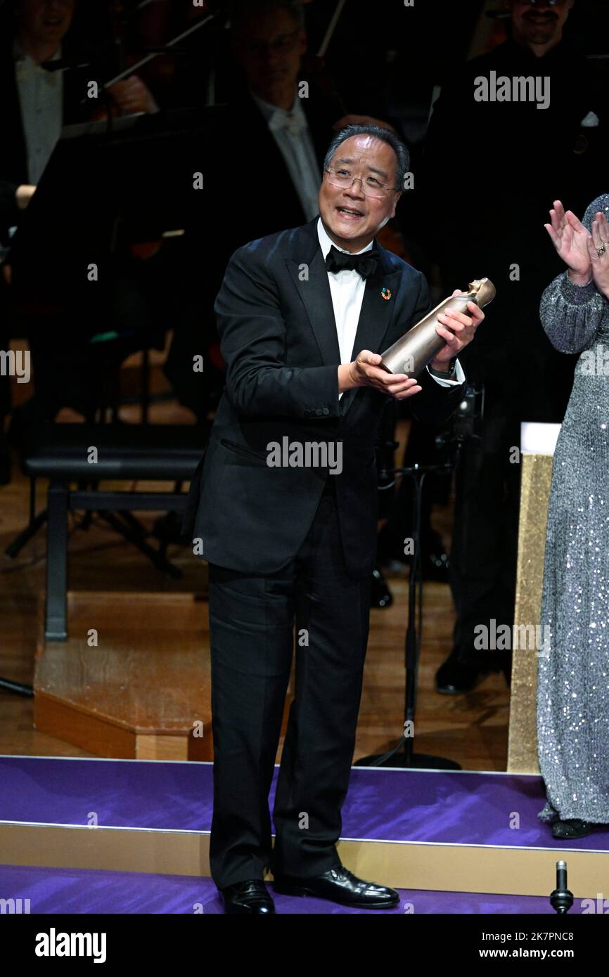 Cellist Yo-Yo Ma receives the Birgit Nilsson Prize 2022 at a prize ...