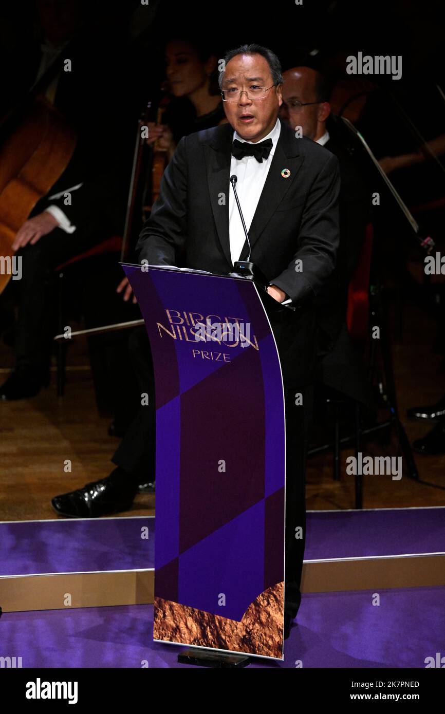 Cellist Yo-Yo Ma receives the Birgit Nilsson Prize 2022 at a prize ...