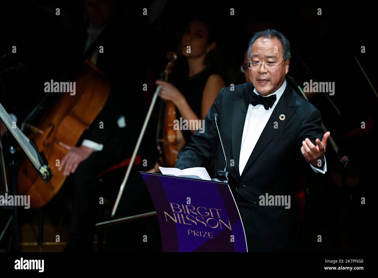 Cellist Yo-Yo Ma receives the Birgit Nilsson Prize 2022 at a prize ...