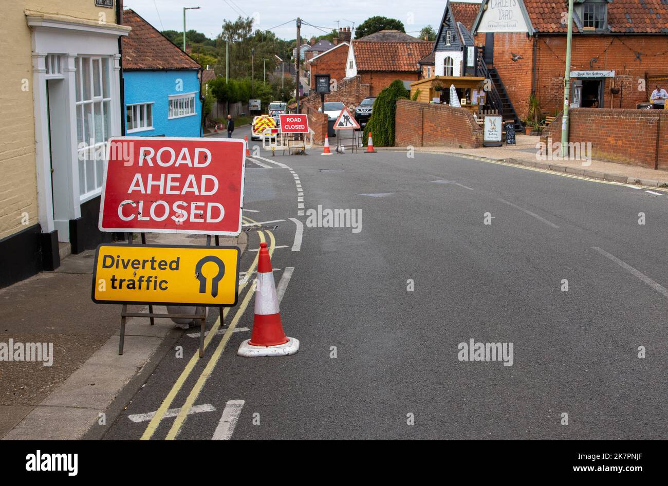 Closure of Fore Street, Framlingham one of the two roads in the town ...