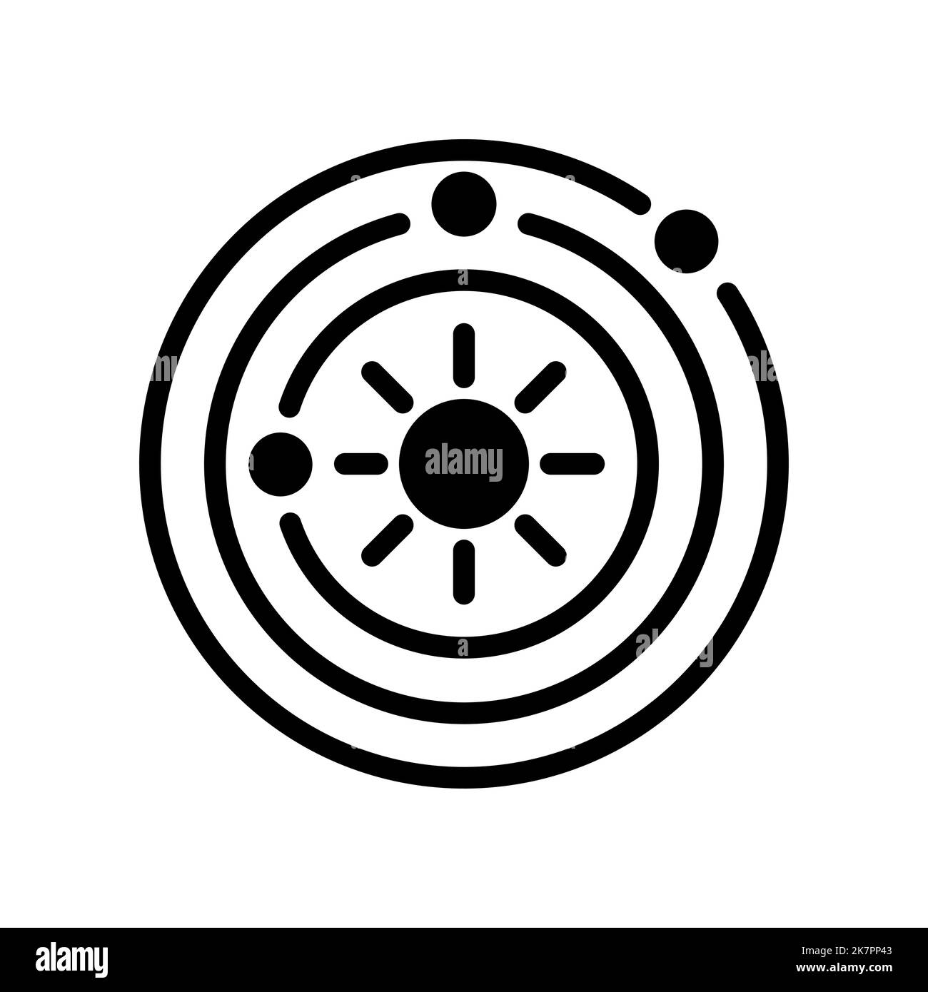 Planetary Orbit Icon. Each planet swims in its own path Stock Vector ...