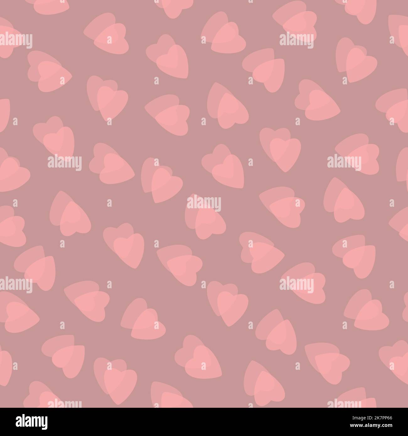 Simple pink hearts seamless pattern chaotic rosy brown background made ...
