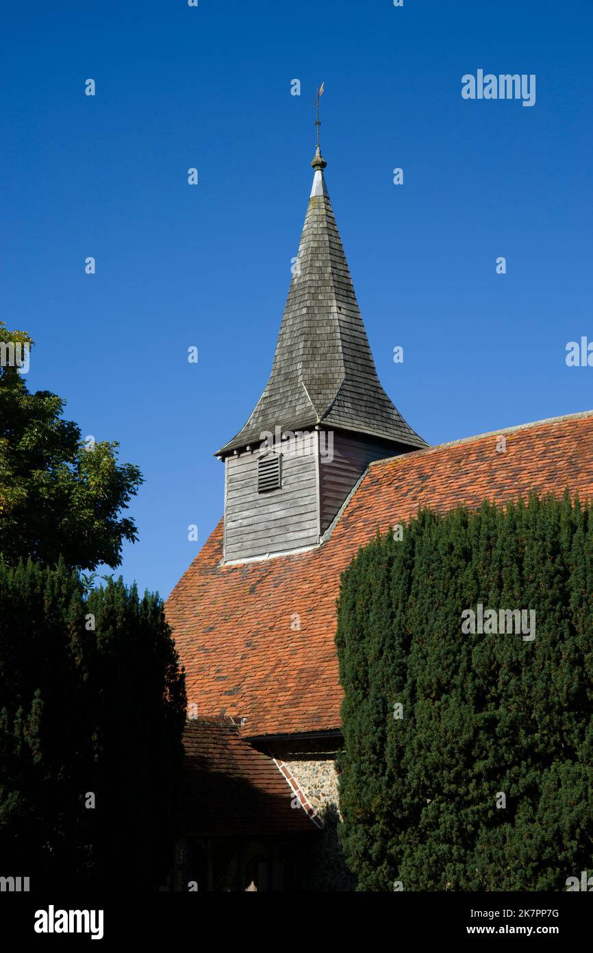 Bell Tower St. Michael and All Angels Church Leaden Roding Essex Stock ...