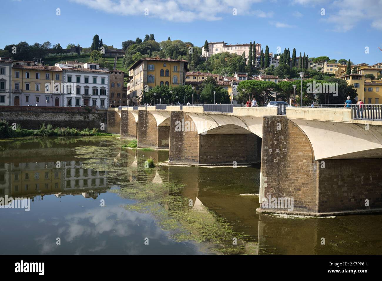 Ponte alle Grazie Bridge and River Arno Florence Italy Stock Photo - Alamy