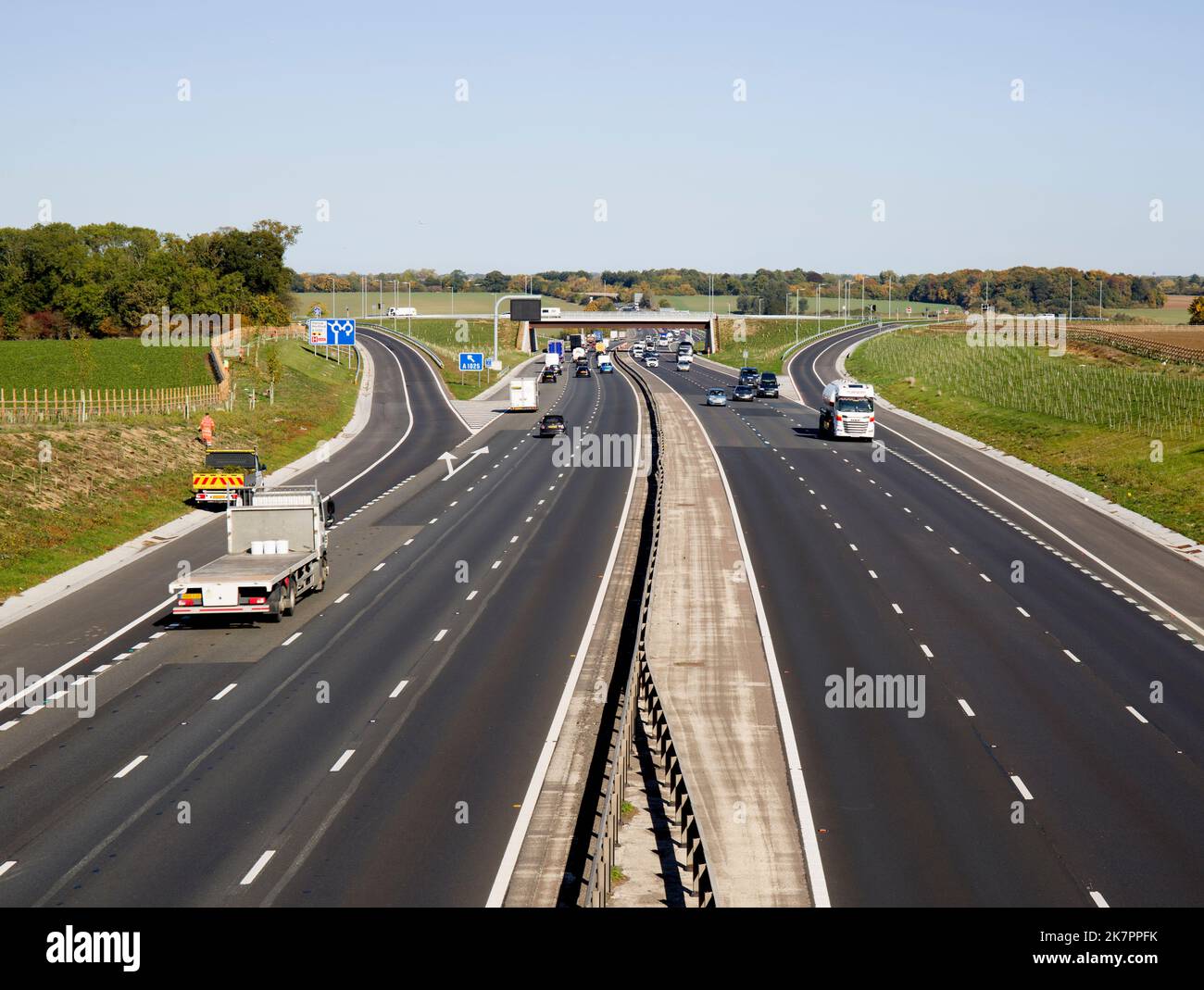 M11 Motorway Harlow Essex Stock Photo - Alamy