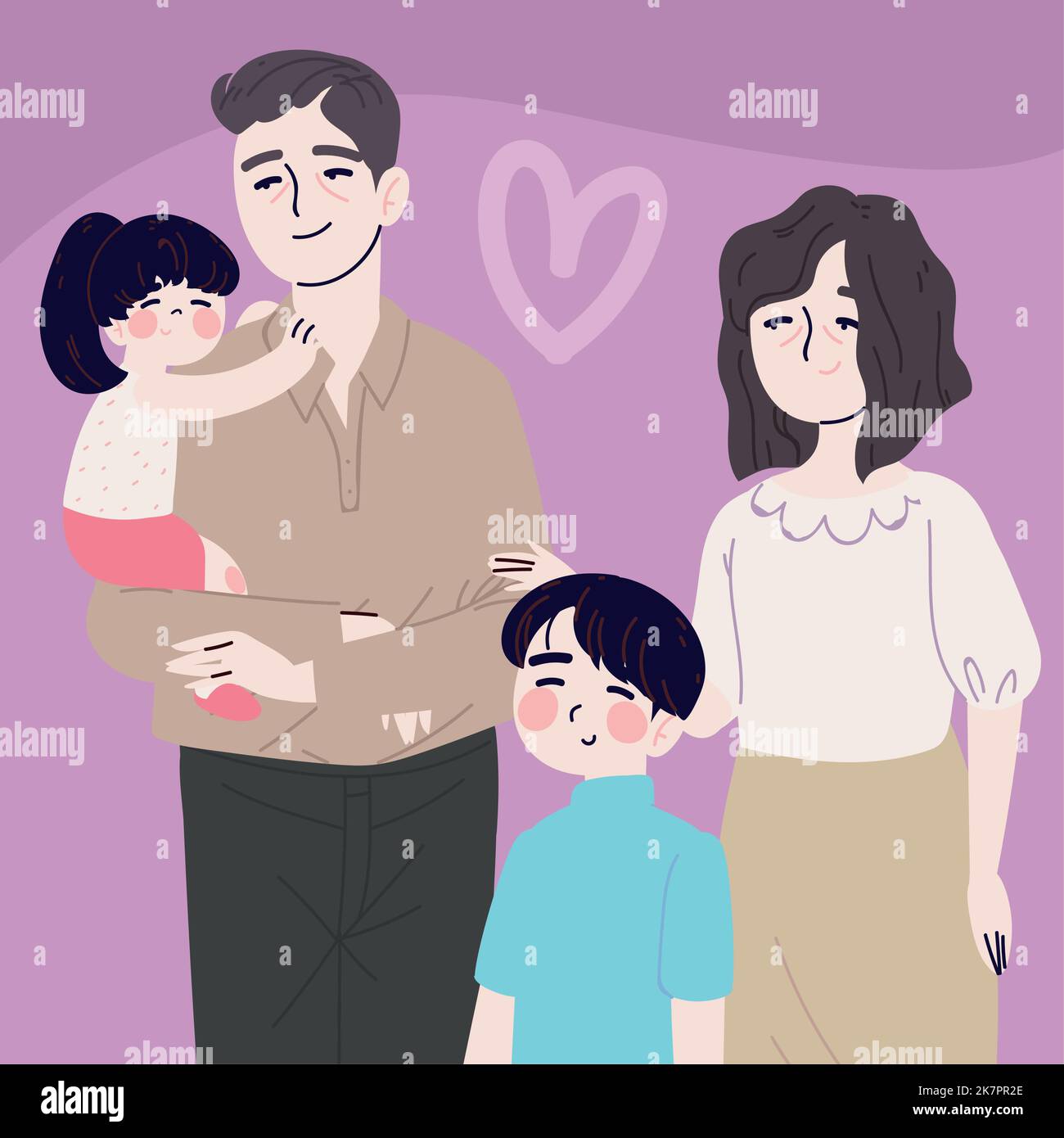 korean family, parents and kids Stock Vector Image & Art - Alamy