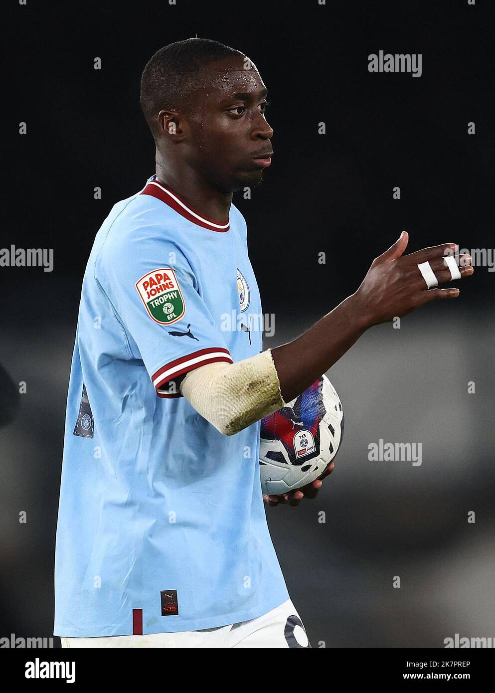 Derby, England, 18th October 2022. Carlos Borges of Manchester City ...