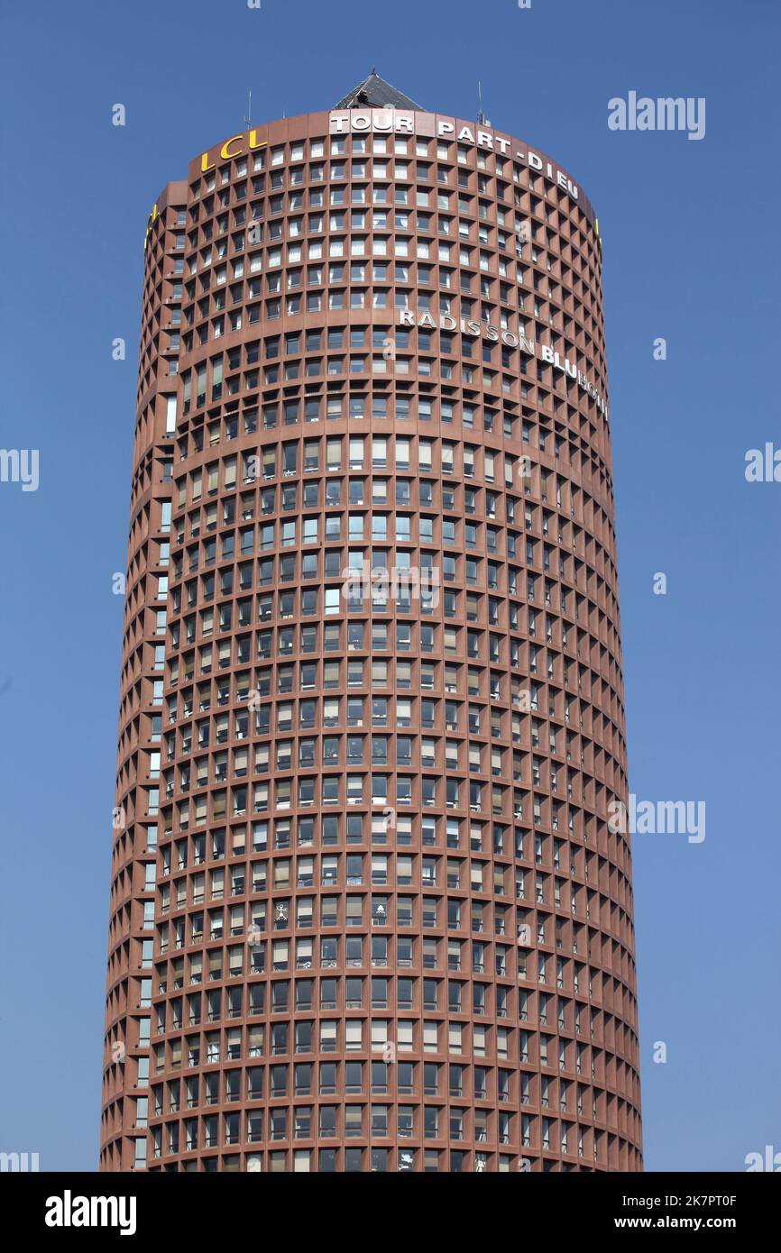 Lyon France - March 25, 2013: The Tour Part-Dieu is a skyscraper in ...
