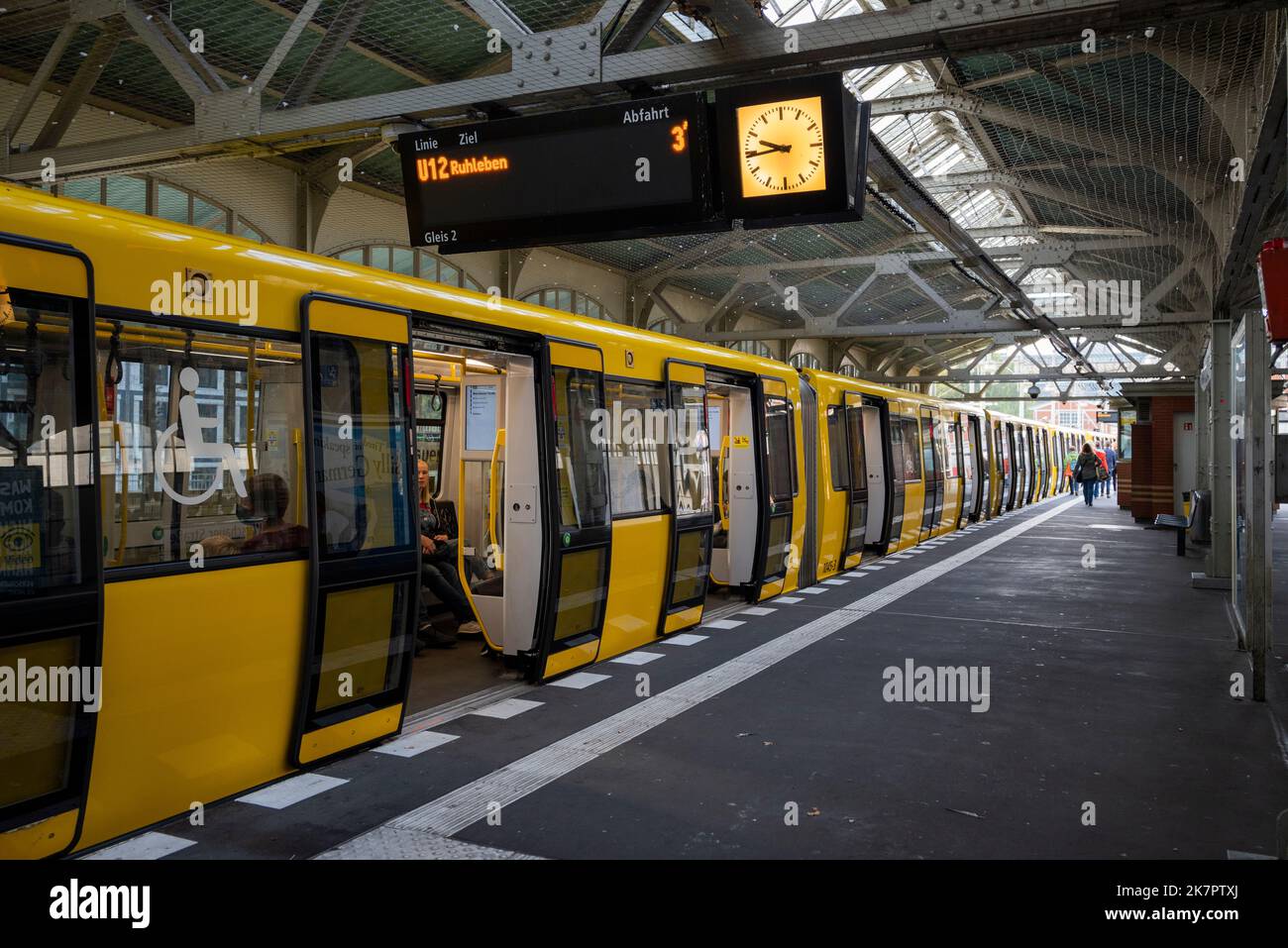 Berlin Germany - October 15, 2022, transport subway train train yellow ...