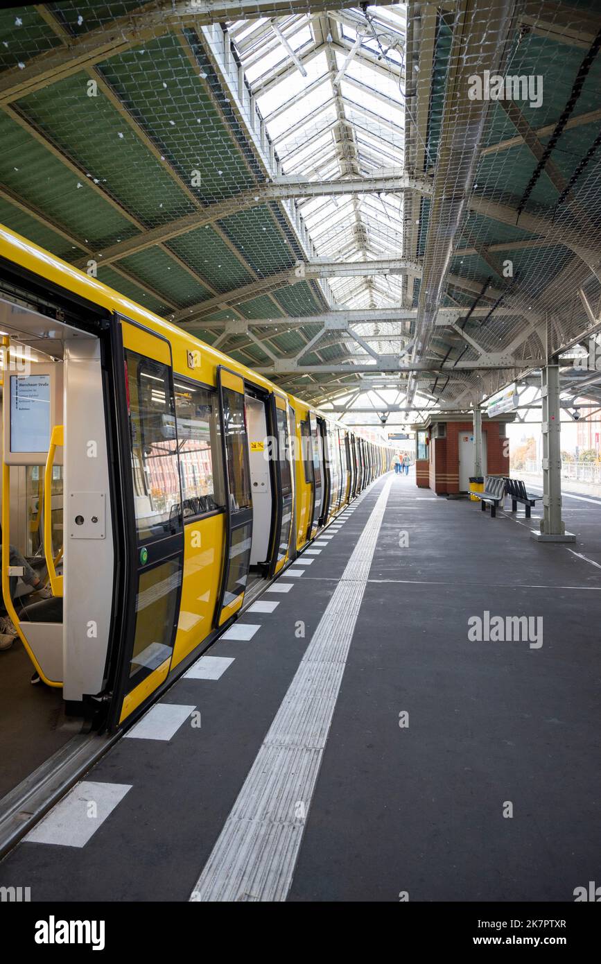 transport subway train train yellow cars at the railway station In ...
