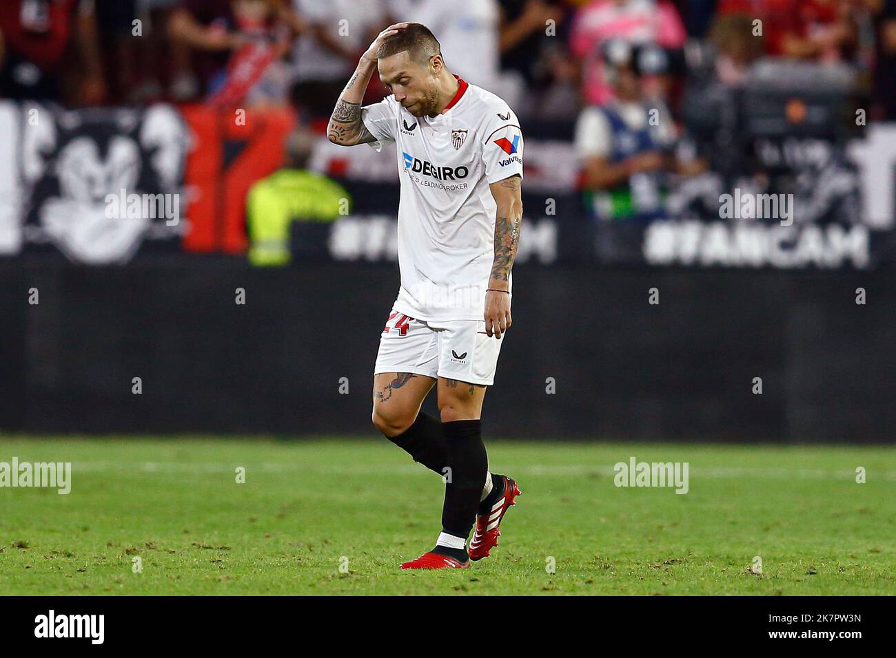 Alejandro Dario Papu Gomez of Sevilla FC after receiving red card ...
