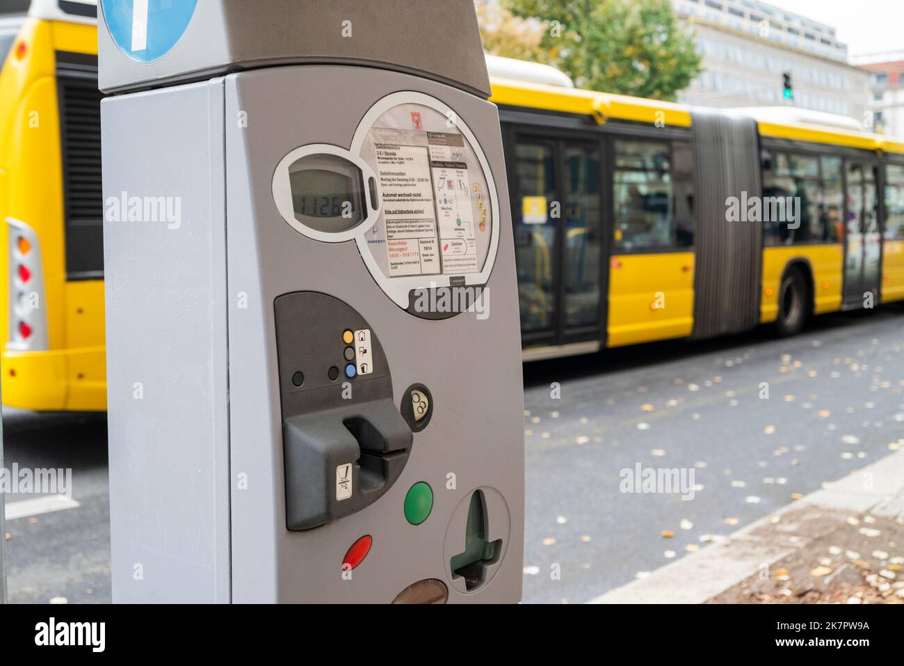 Berlin Germany - October 15, 2022, Parking lot machine in a car park ...