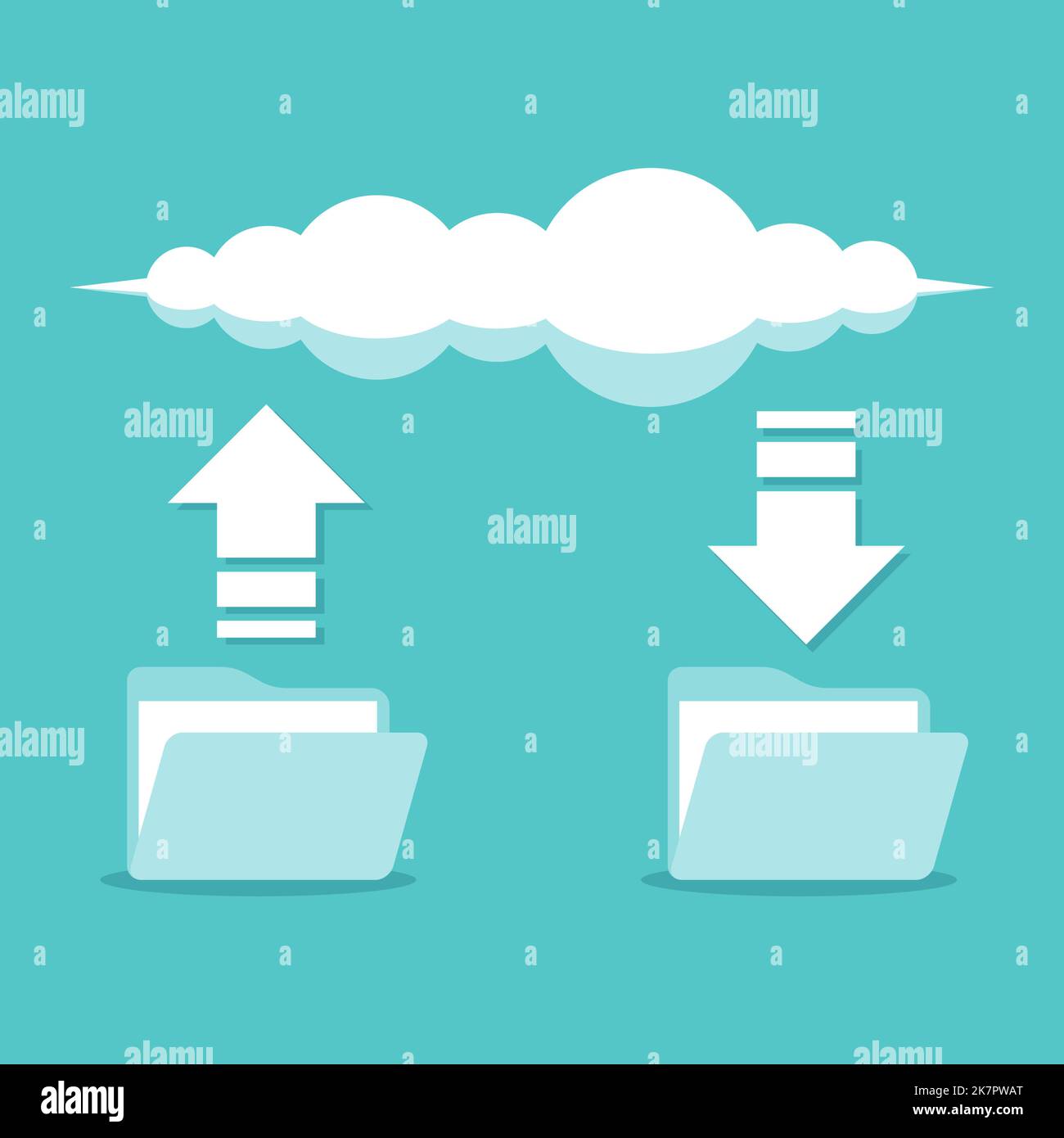 Vector Cloud Storage Concept with Folders and Arrows Stock Vector Image & Art - Alamy