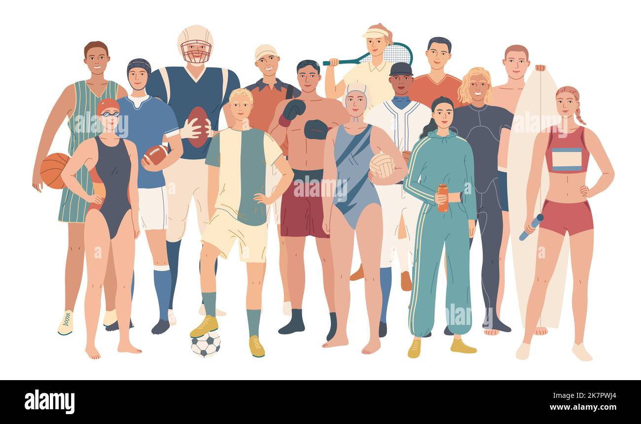 Group of sportsmen Stock Vector Images - Alamy