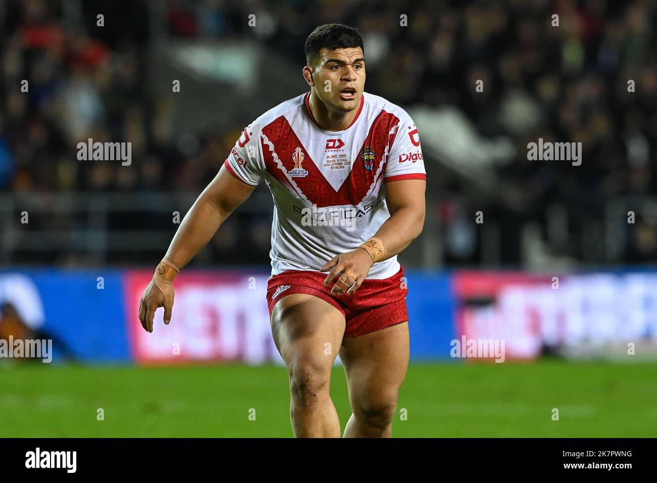 David Fifita of Tonga during the Rugby League World Cup 2021 match ...