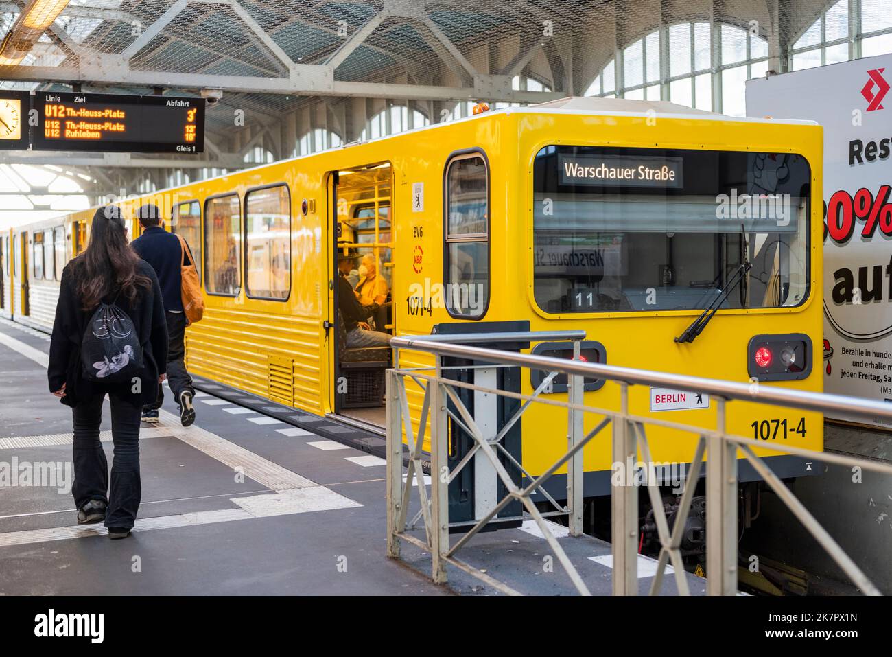Berlin Germany - October 15, 2022, transport subway train train yellow ...