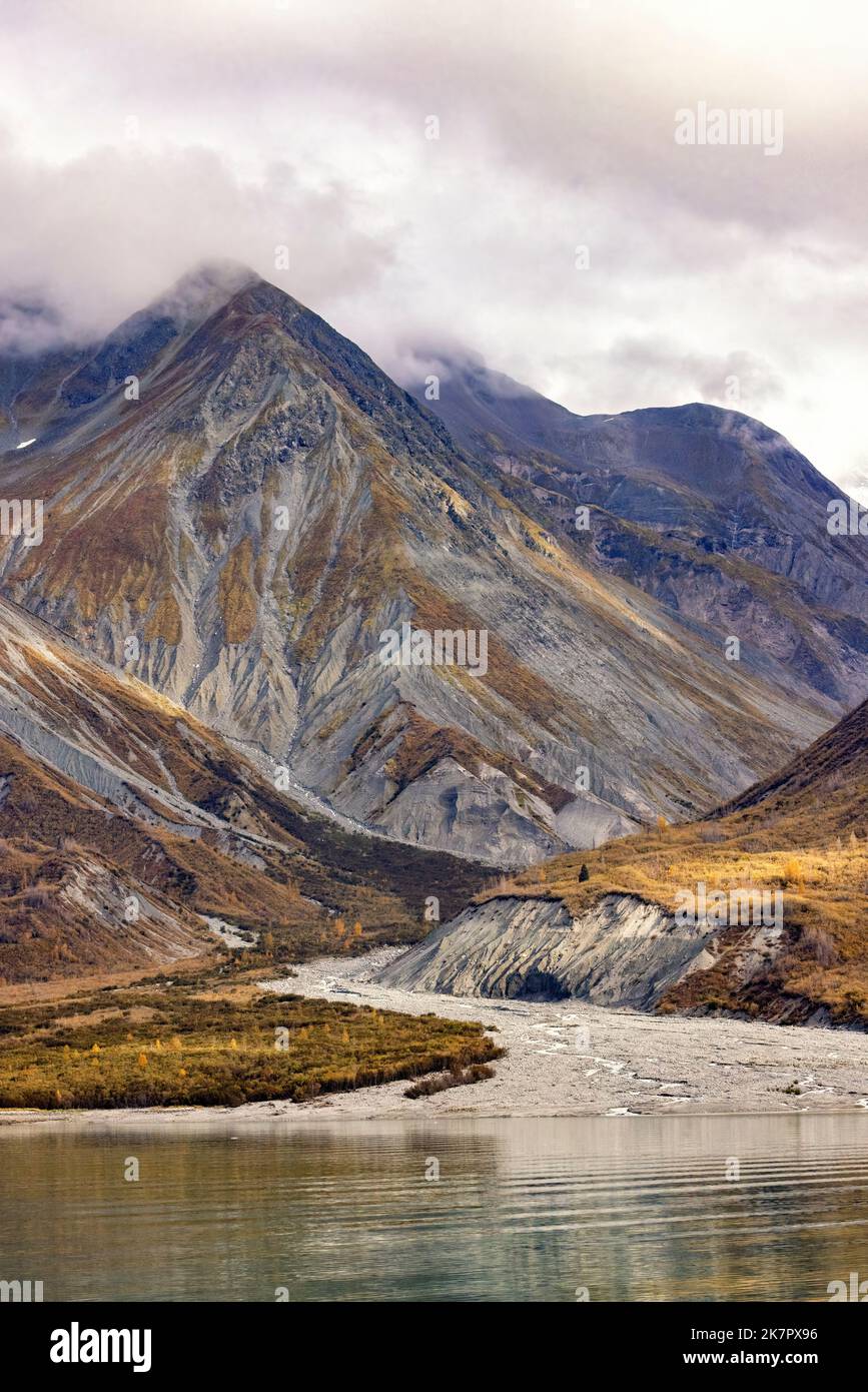 Coastal mountain landscape in Glacier Bay National Park and Preserve ...