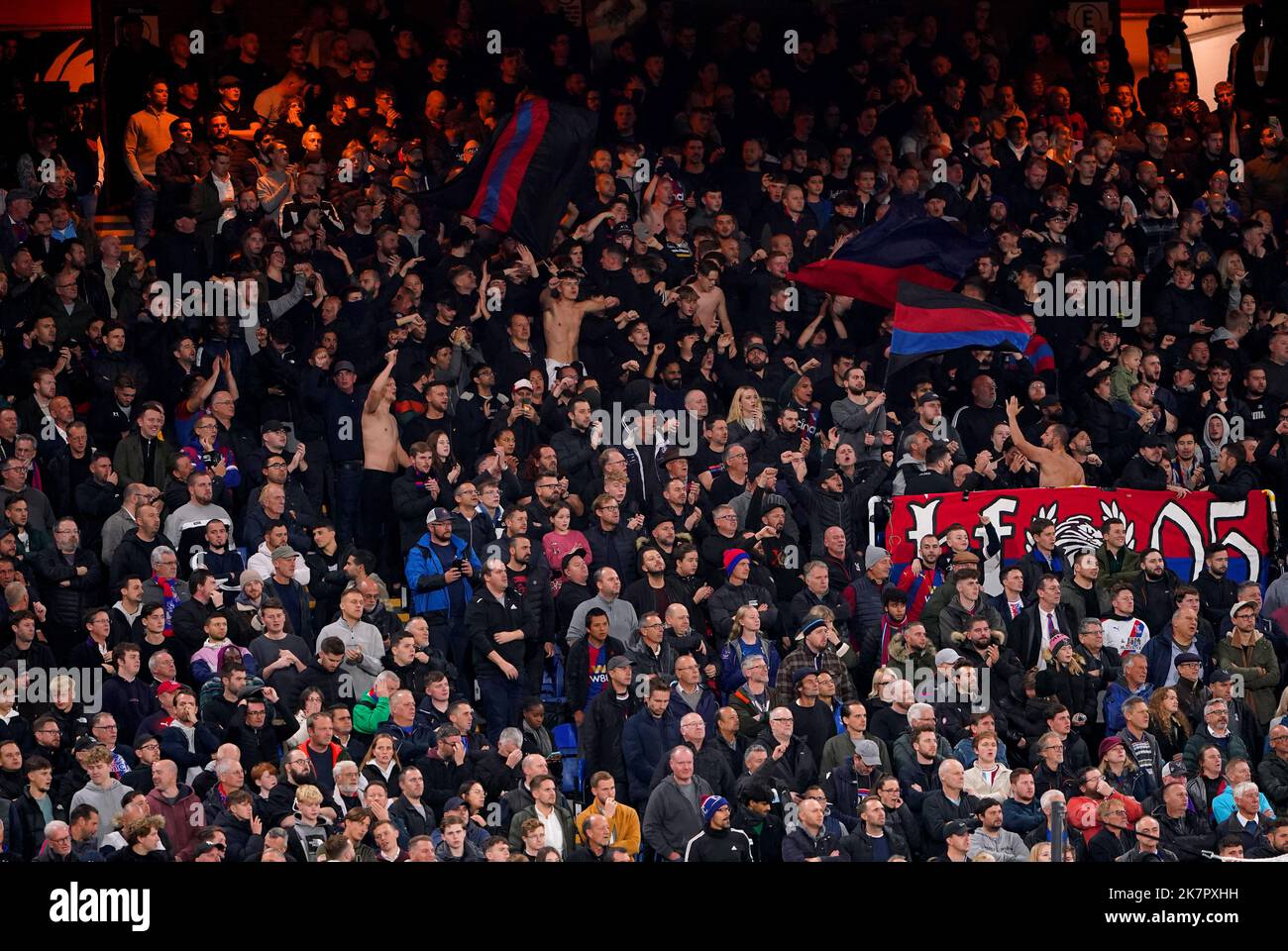 Crystal Palace fans in the stands during the Premier League match at ...