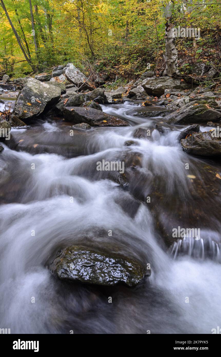 Rushing waters of Big Hunting Creek in Catoctins Mountain Park with the ...