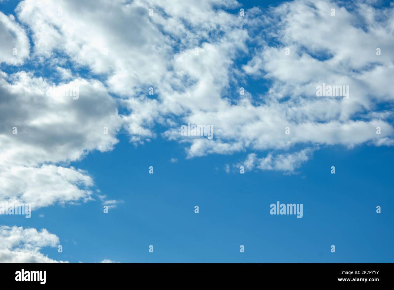Blue sky with white clouds. Beautiful cloudy sky. Skyward. Endless ...