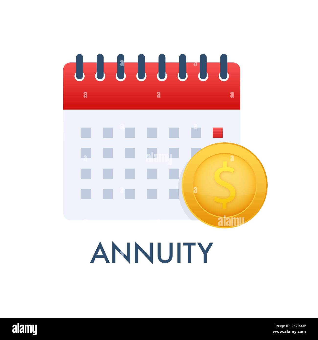 Annuity icon. financial calendar. Vector stock illustration Stock ...