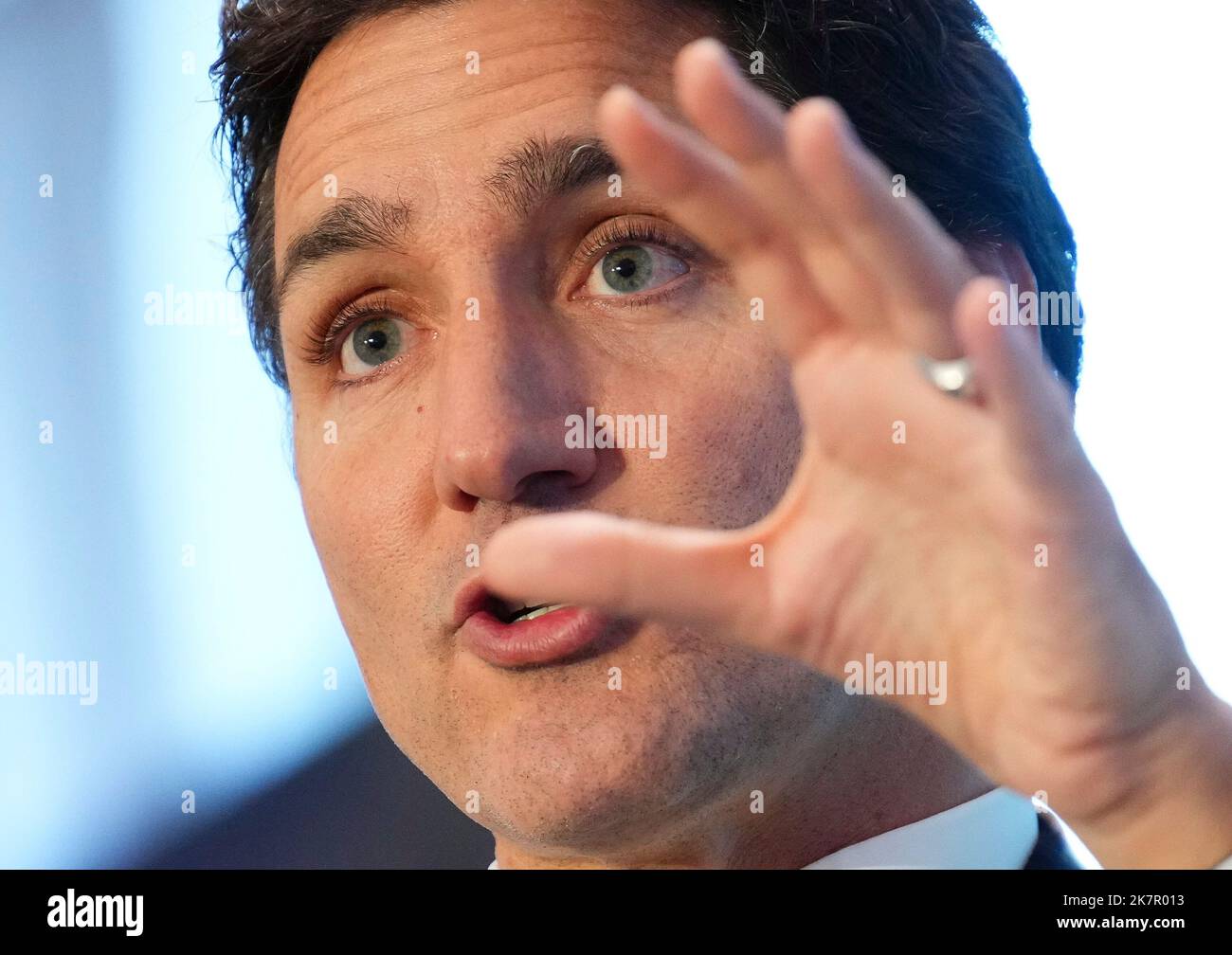 Prime Minister Justin Trudeau participates in a Q&A as part of the ...