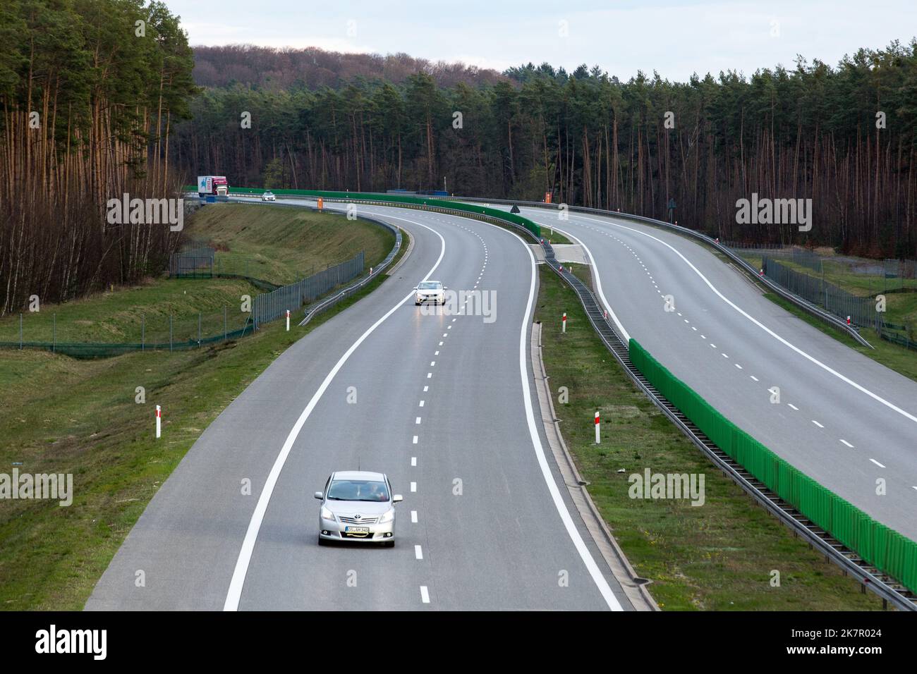 Vehicles on the A2 motorway, polish partially tolled motorway ...