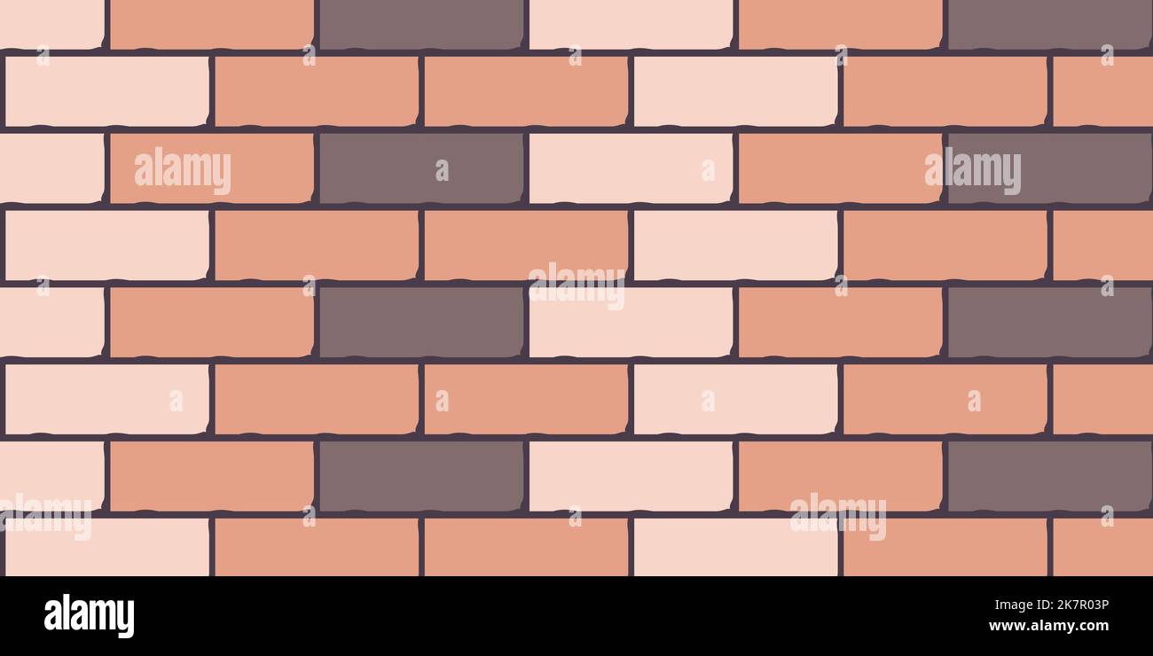 Cartoon Brick Wall background seamless Vector texture pattern ...