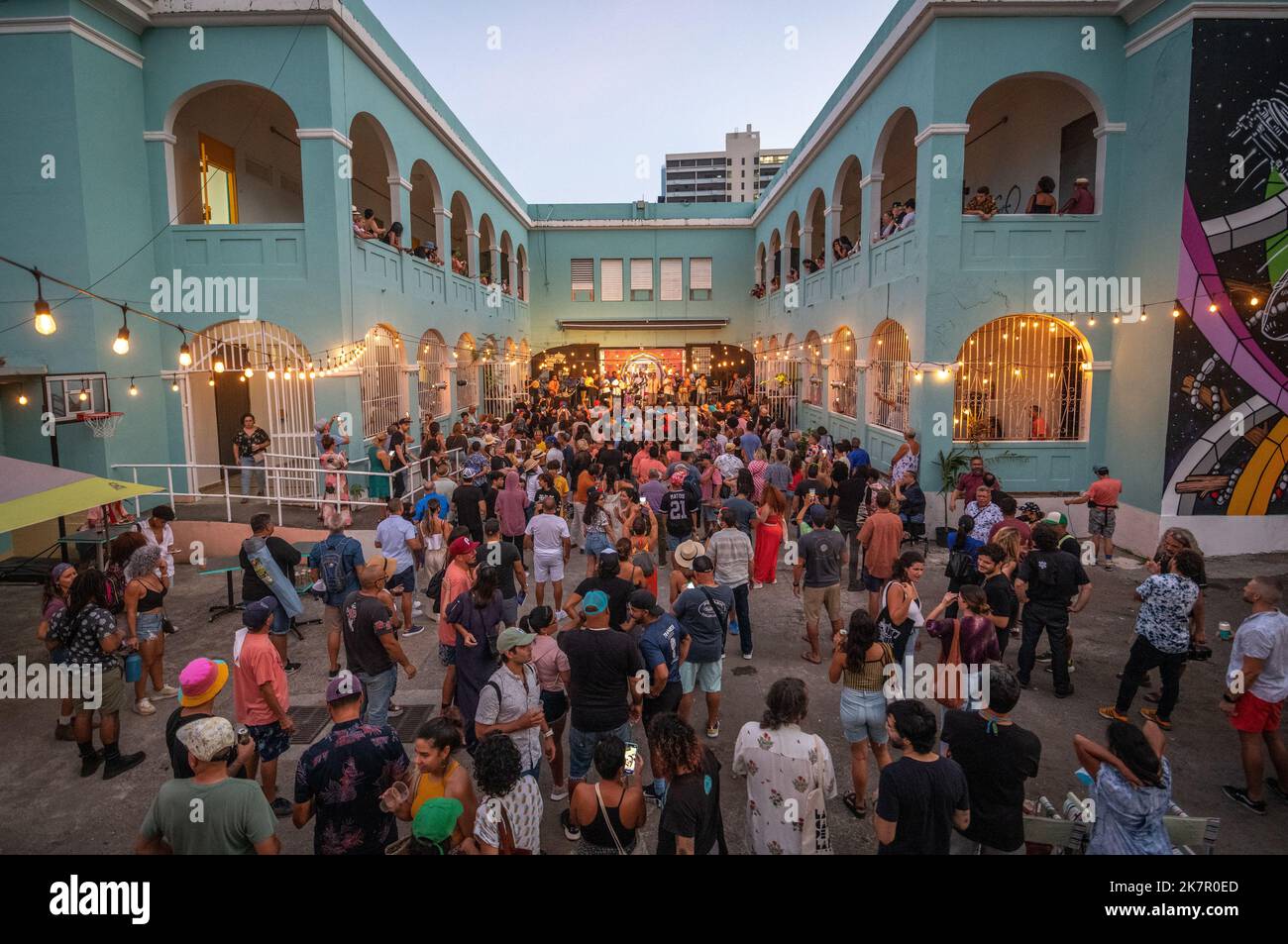 Bomba and Plena musicians performing at Tito Matos Festival Stock Photo ...