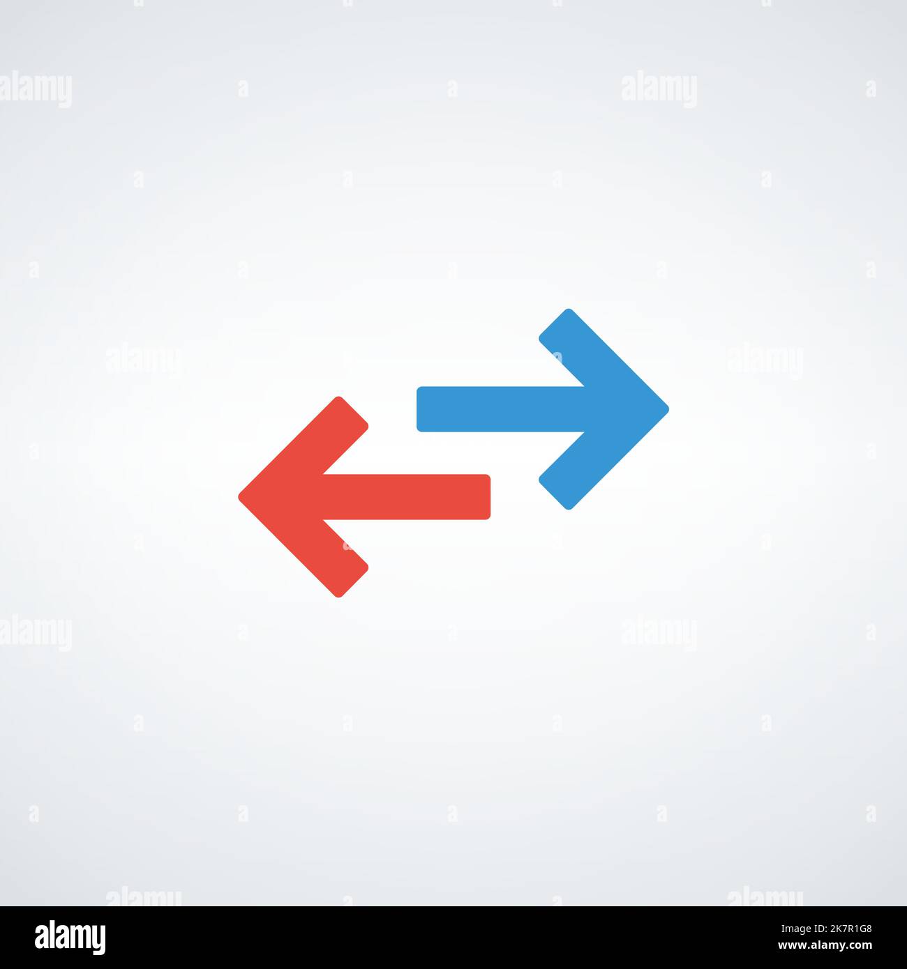 Two arrows in opposite direction, left-right sign. Stock vector ...