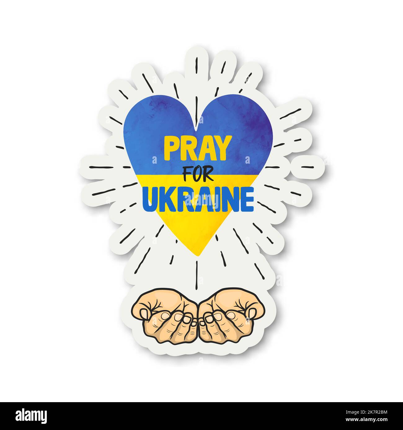 Pray for Ukraine. Anti War Call, Symbol, Hands Outstretched Forward ...