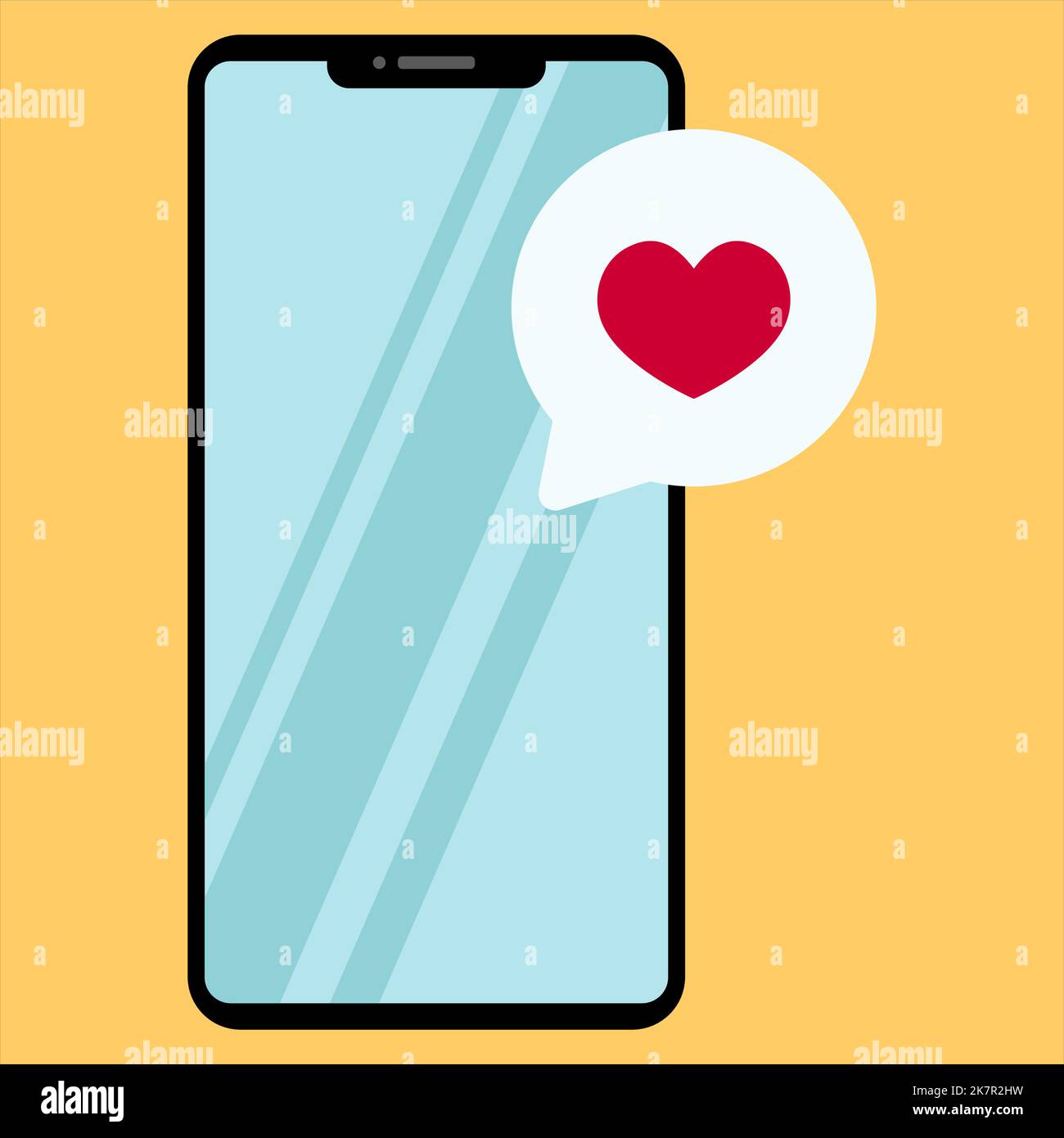 Heart smartphone icon romantic Stock Vector Images - Alamy