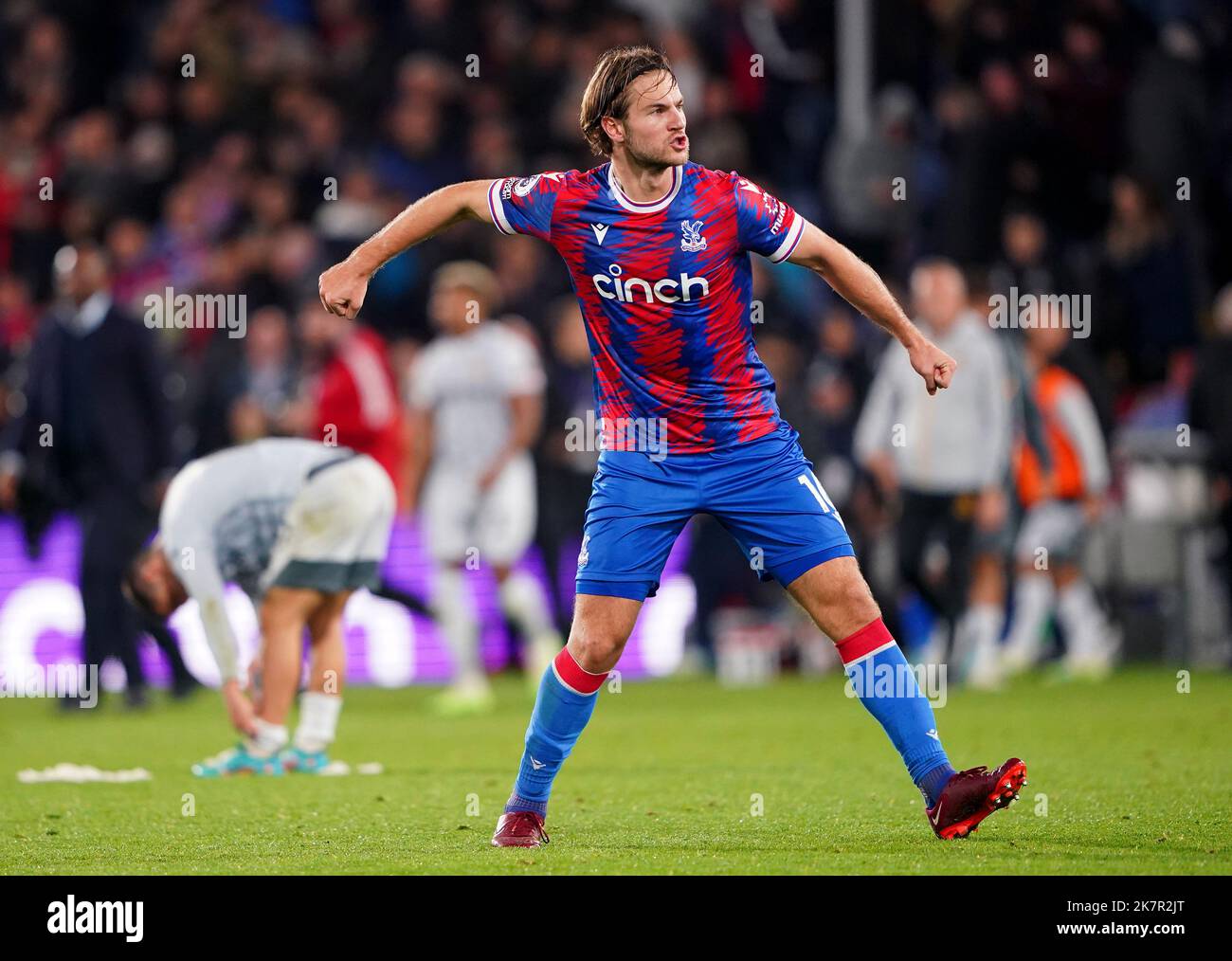 Crystal Palace's Joachim Andersen celebrates at the end of the Premier ...