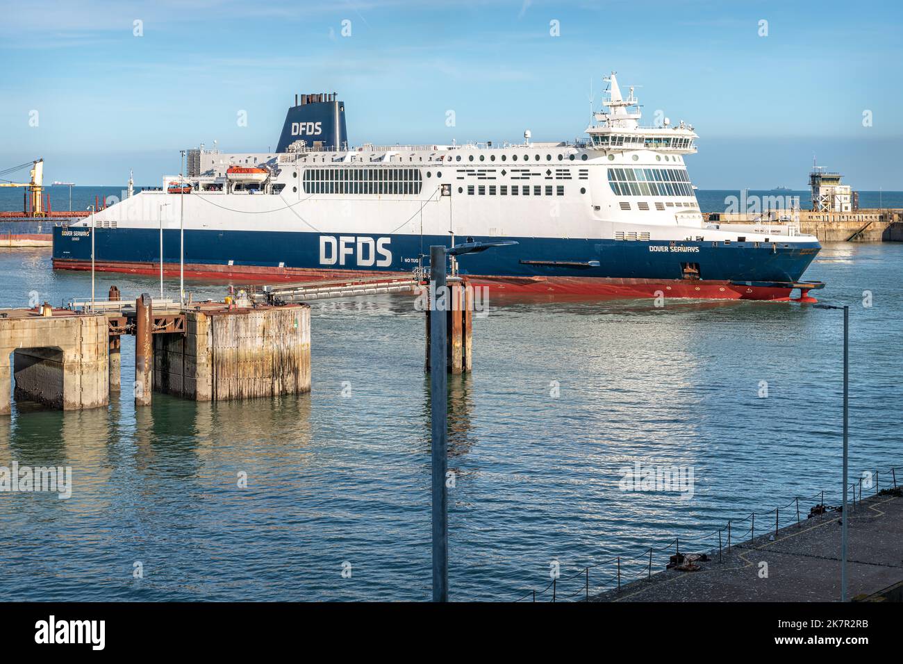 DFDS Ferry Dover Seaways in Dover Harbour in the English Channel, Kent ...