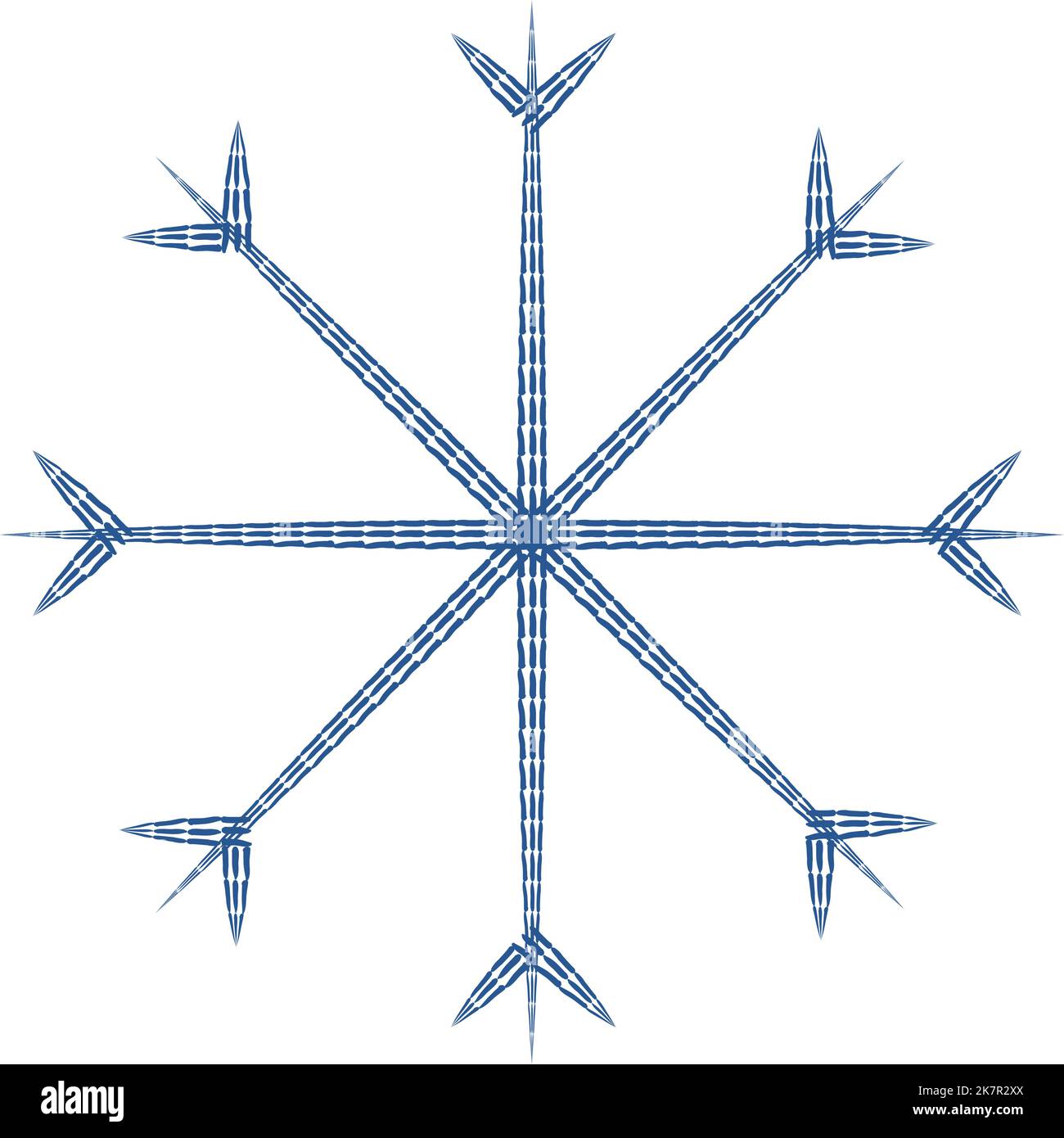 Abstract snowflake dashed patterned lines patterned in trendy wintry ...